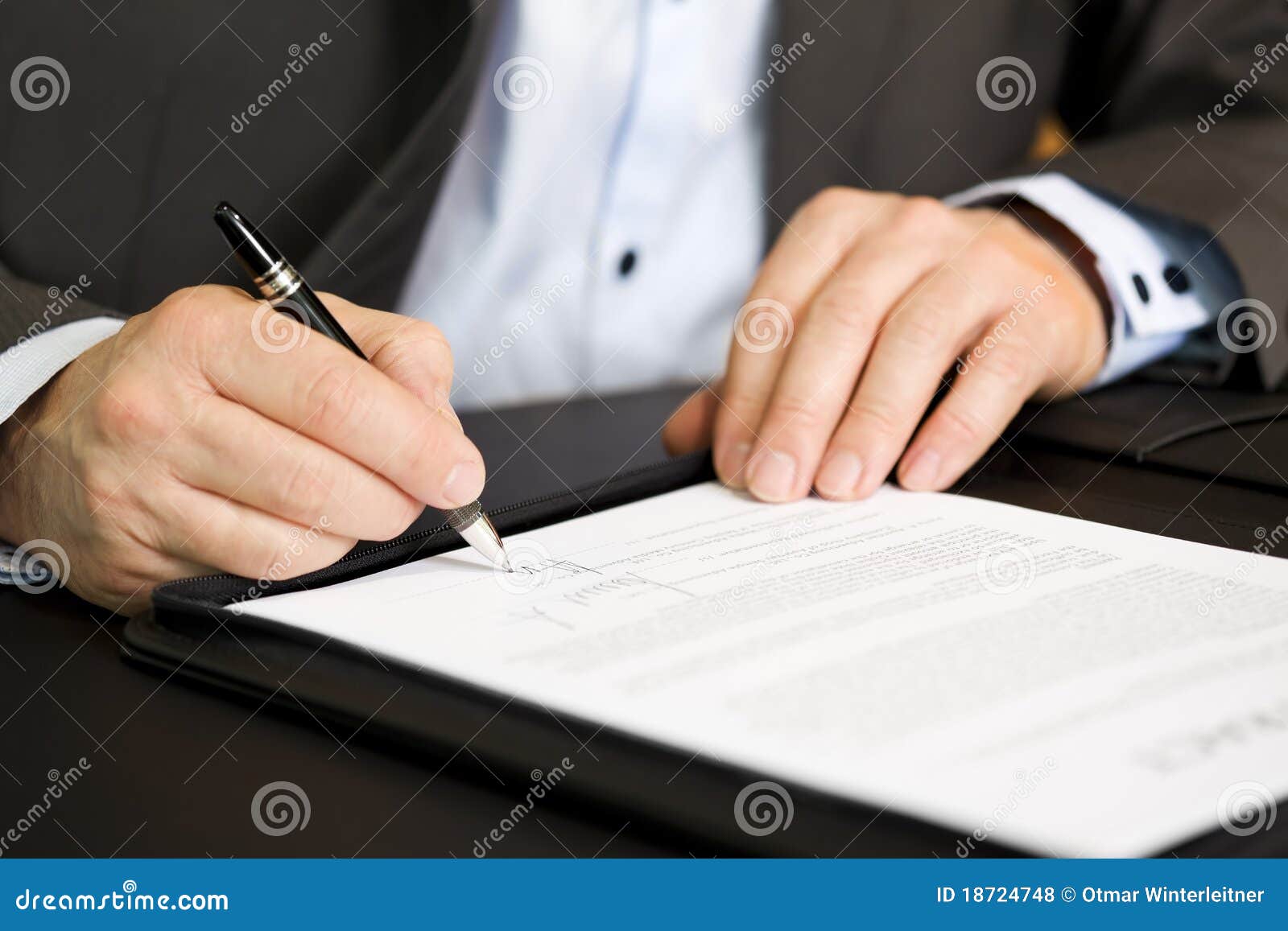 Business Person Signing a Contract. Stock Photo - Image of paperwork ...