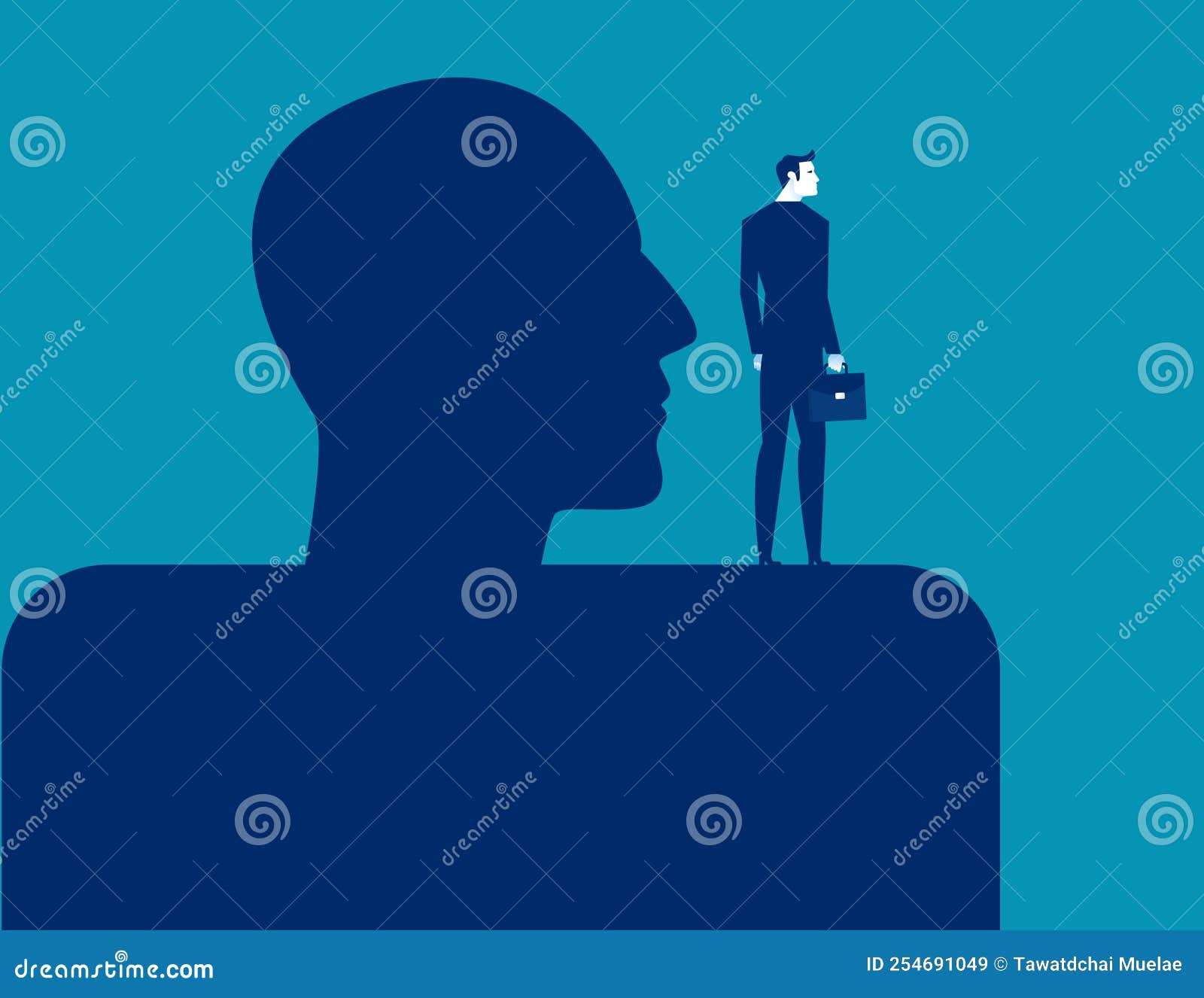 Business Person Stand the Shoulder of Giants. Business Vector ...