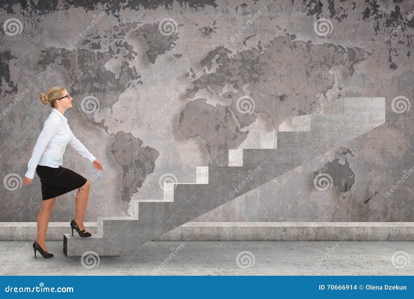 Business Person Stepping Up a Staircase. Stock Photo - Image of walking ...