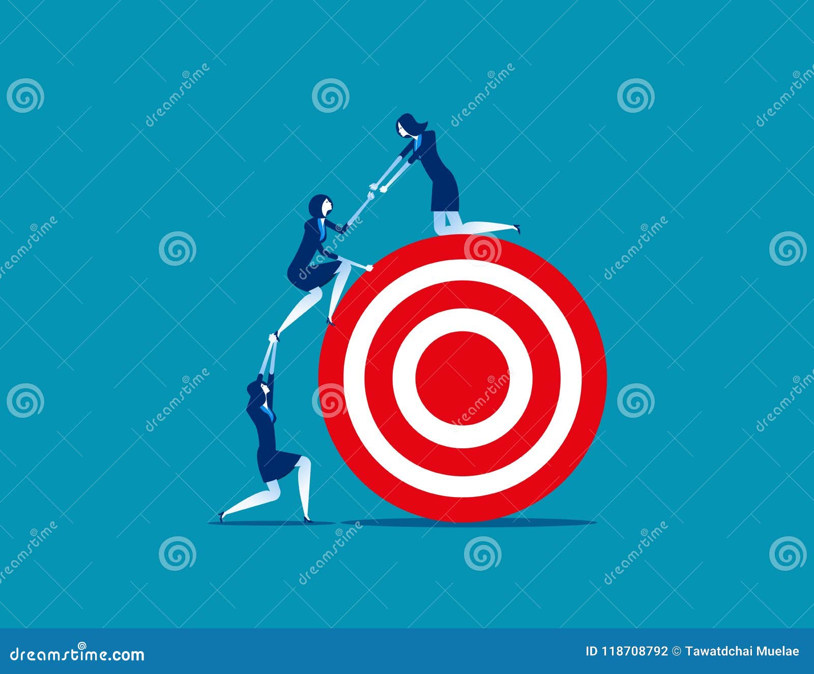 Business Person Team Work Towards the Target. Concept Business V Stock ...