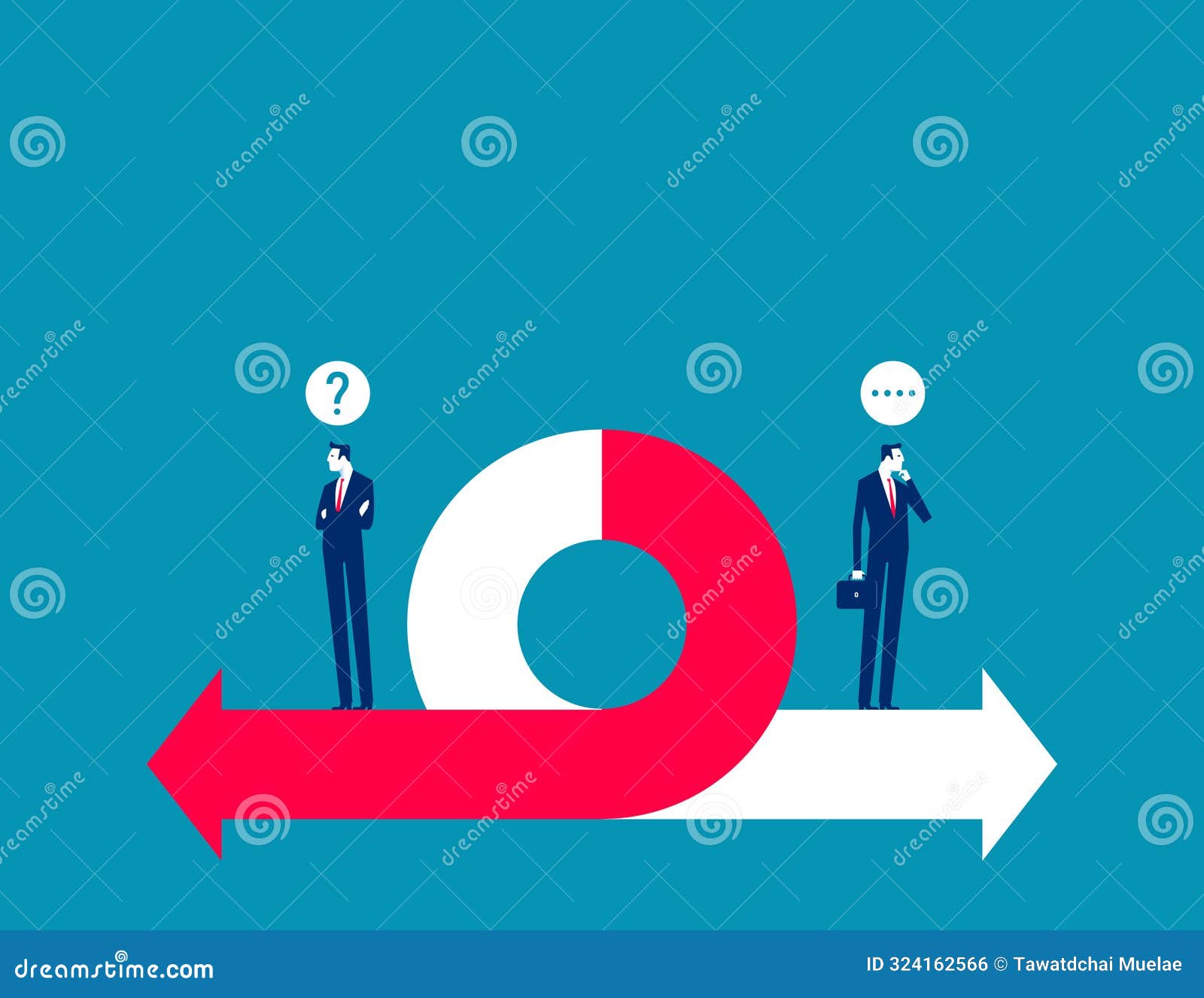 Business Person Thinking about Choosing Left or Right. Stock ...