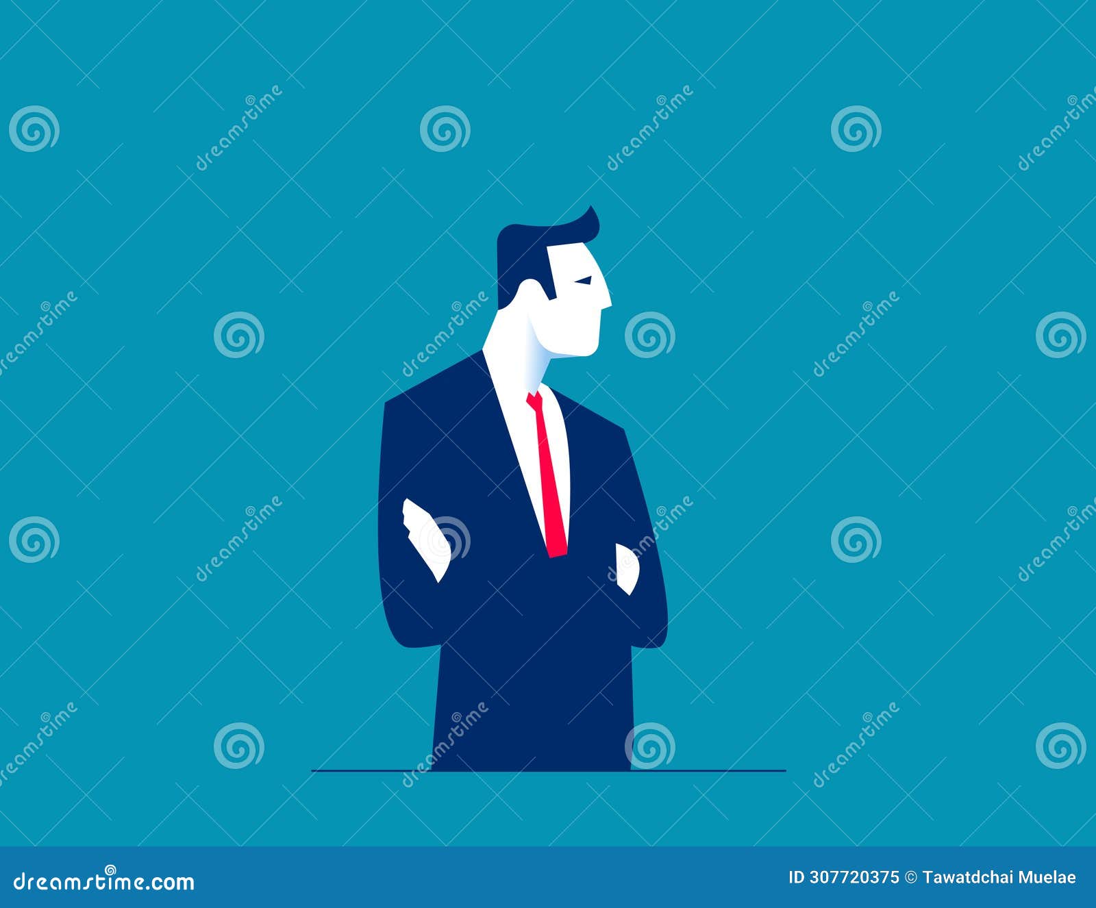 Business Person Thinking of Something. Vector Illustration Concept ...