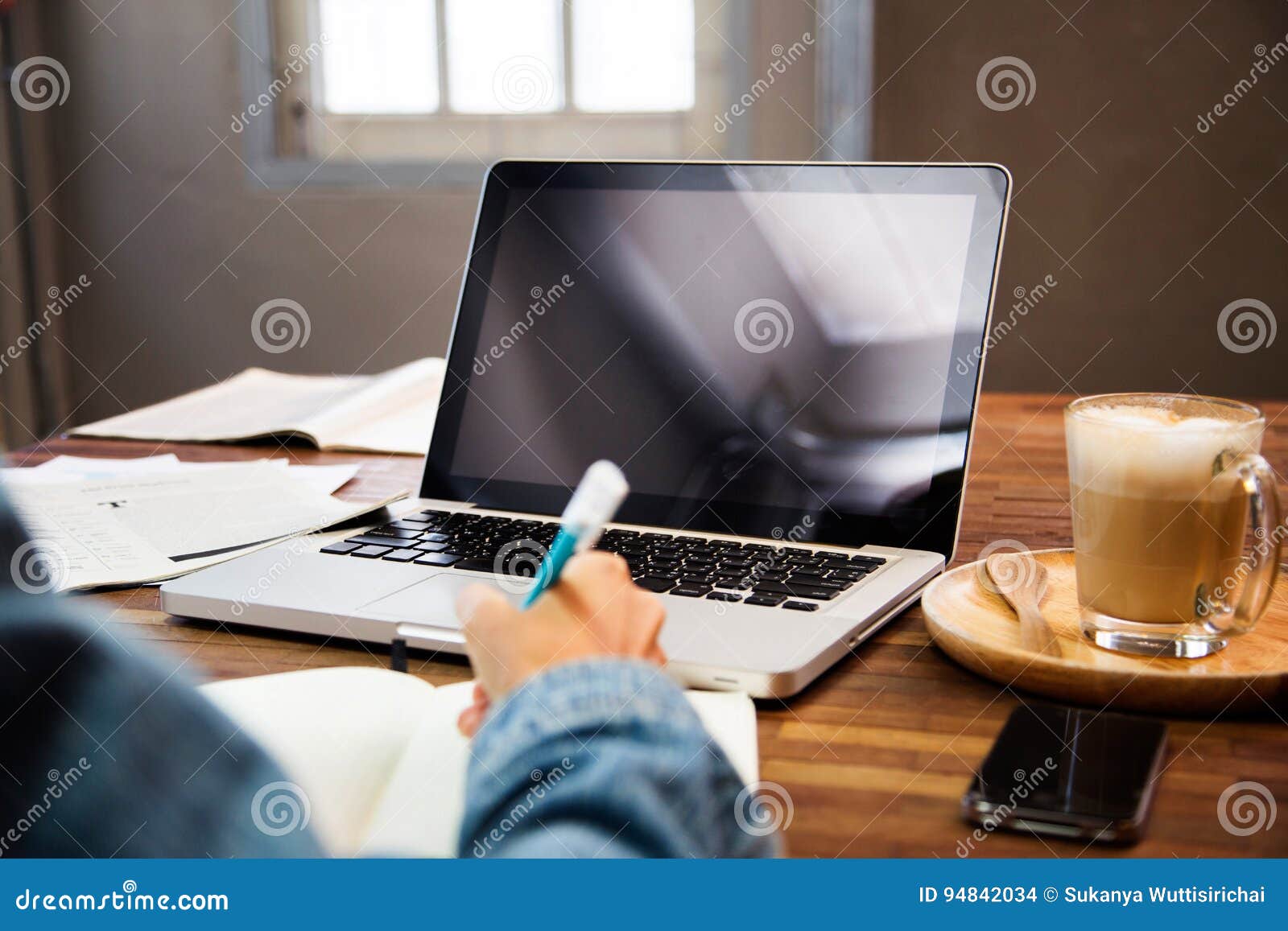 Business Person Using Laptop Computer Stock Photo - Image of background ...