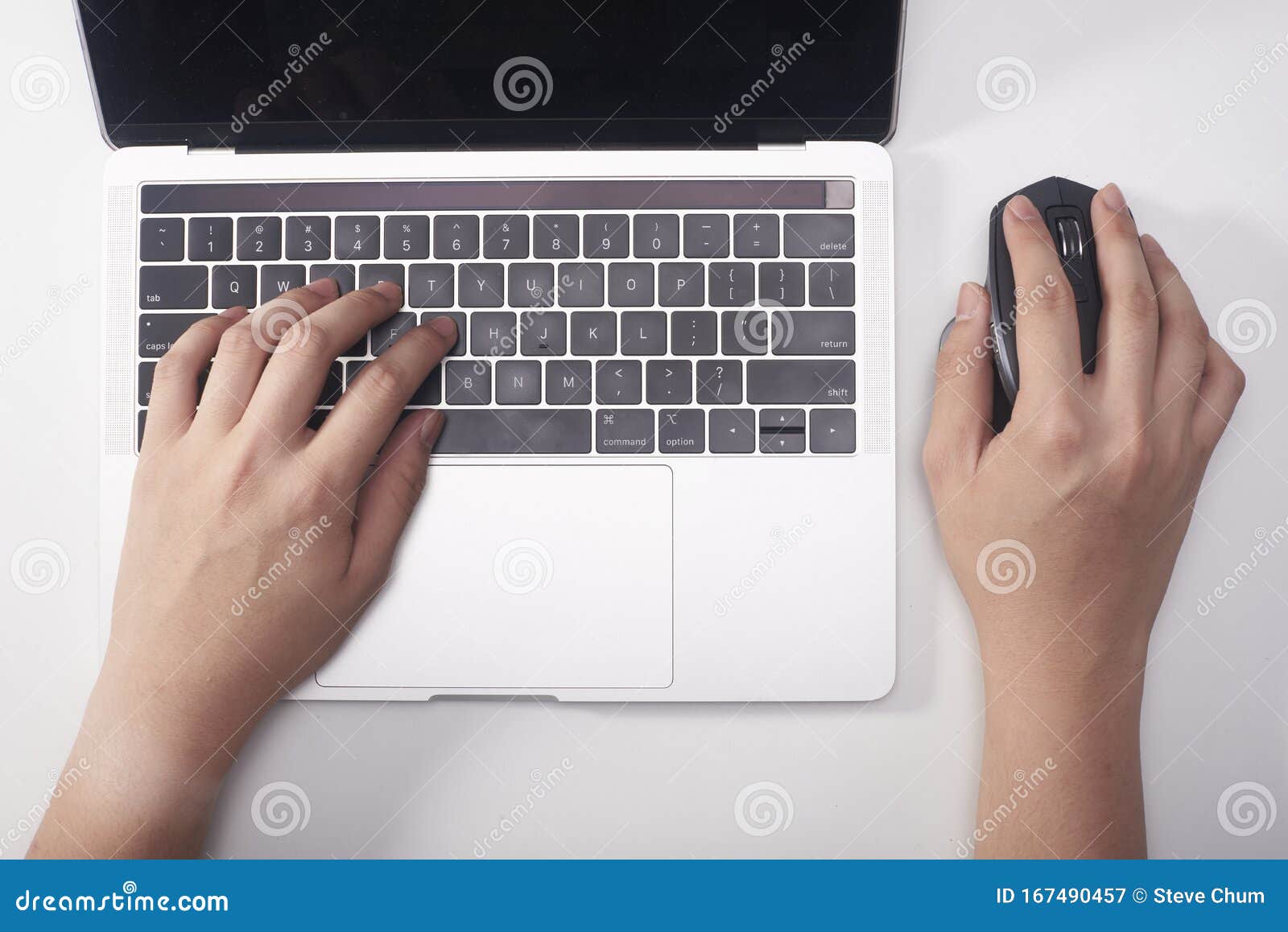 A Business Person is Using a Laptop and a Mouse Editorial Photography ...