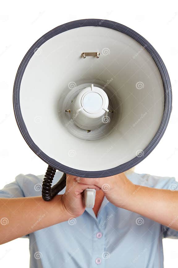 Business Person Using a Megaphone Stock Image - Image of person ...