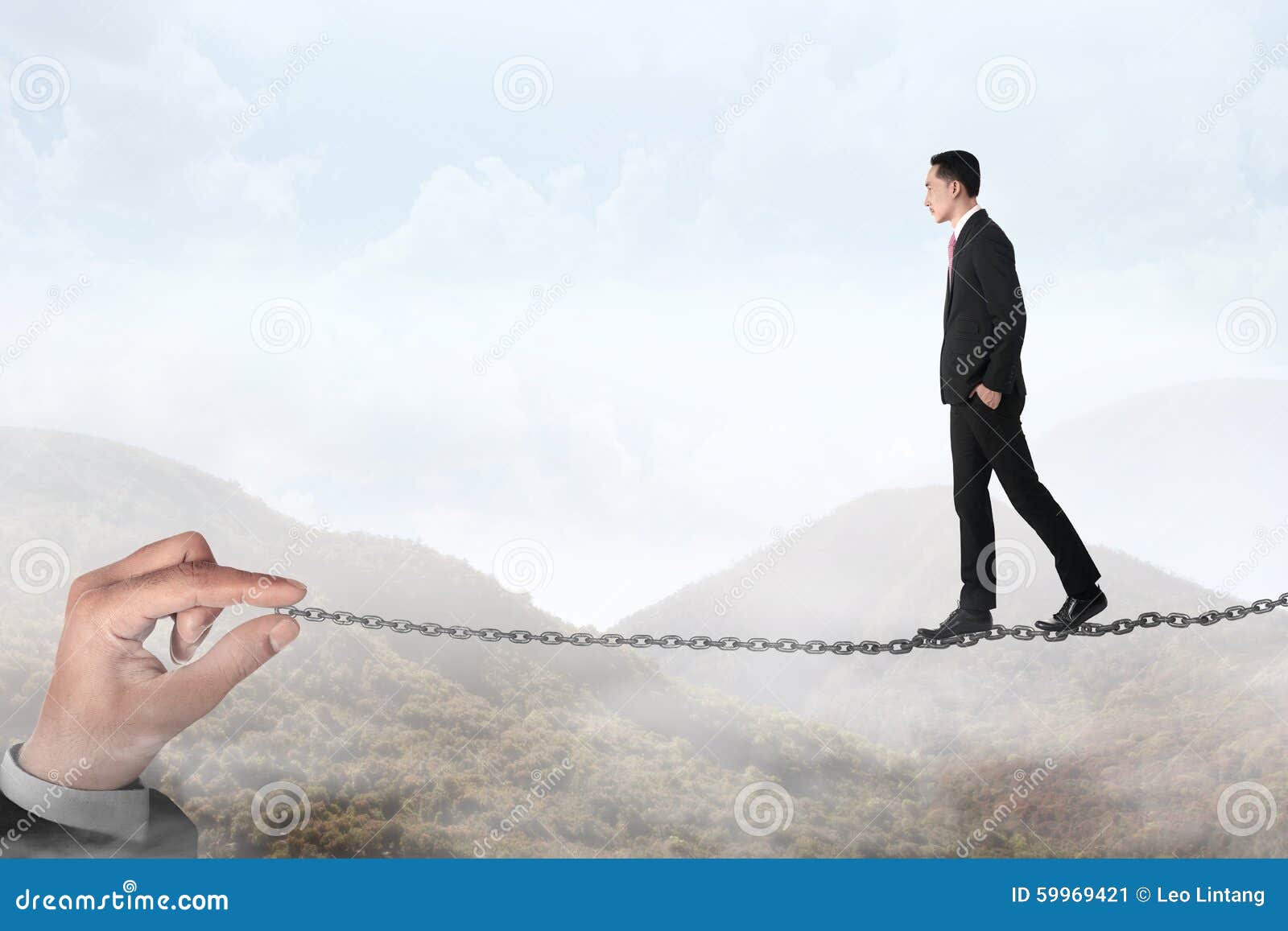 Business Person Walking on the Chain Stock Image - Image of chain, hand ...
