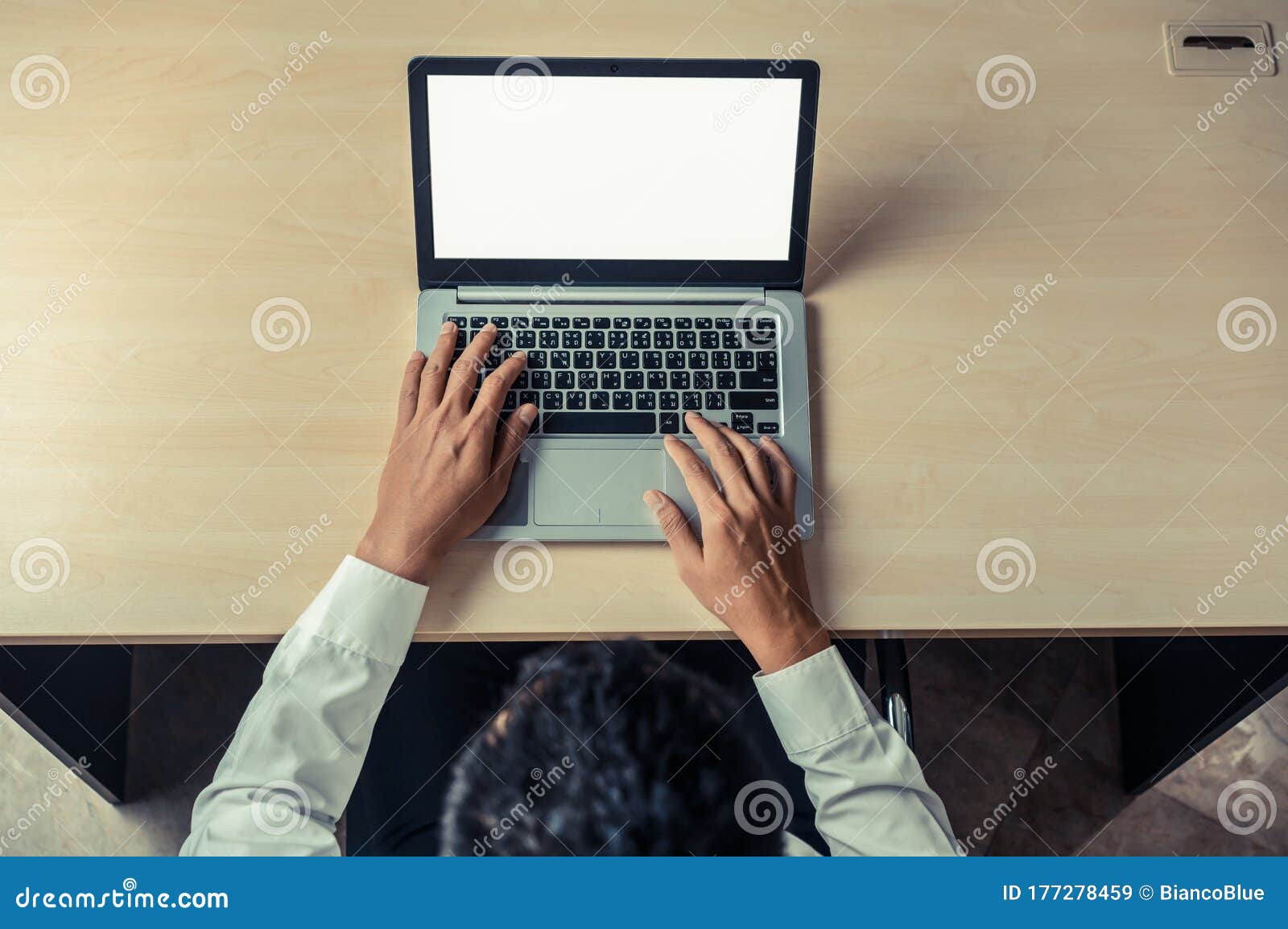 Business Person Worker Uses a Laptop Computer Stock Image - Image of ...