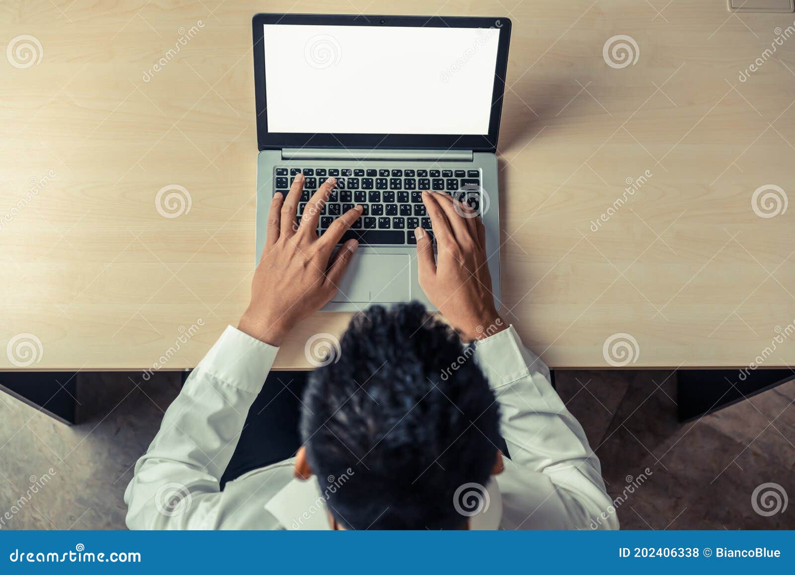 Business Person Worker Uses a Laptop Computer. Stock Photo - Image of ...