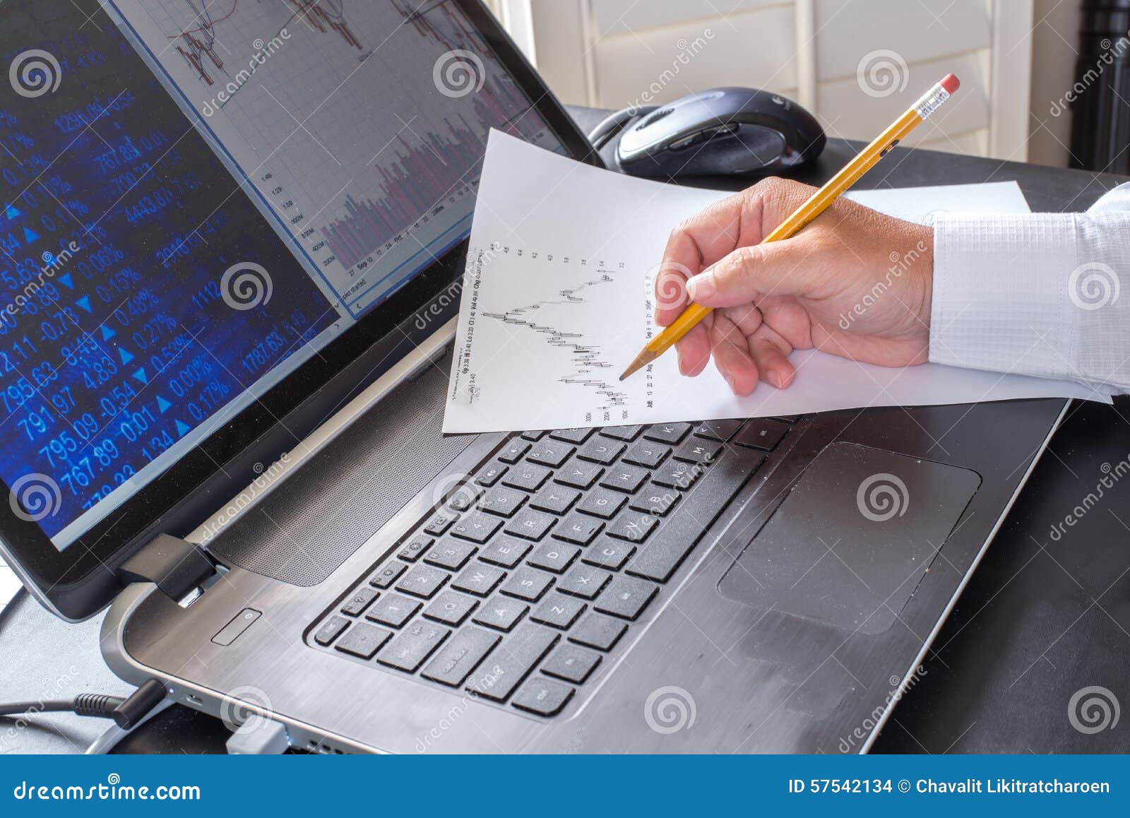 Business Person Working on Compute Stock Photo - Image of businessman ...