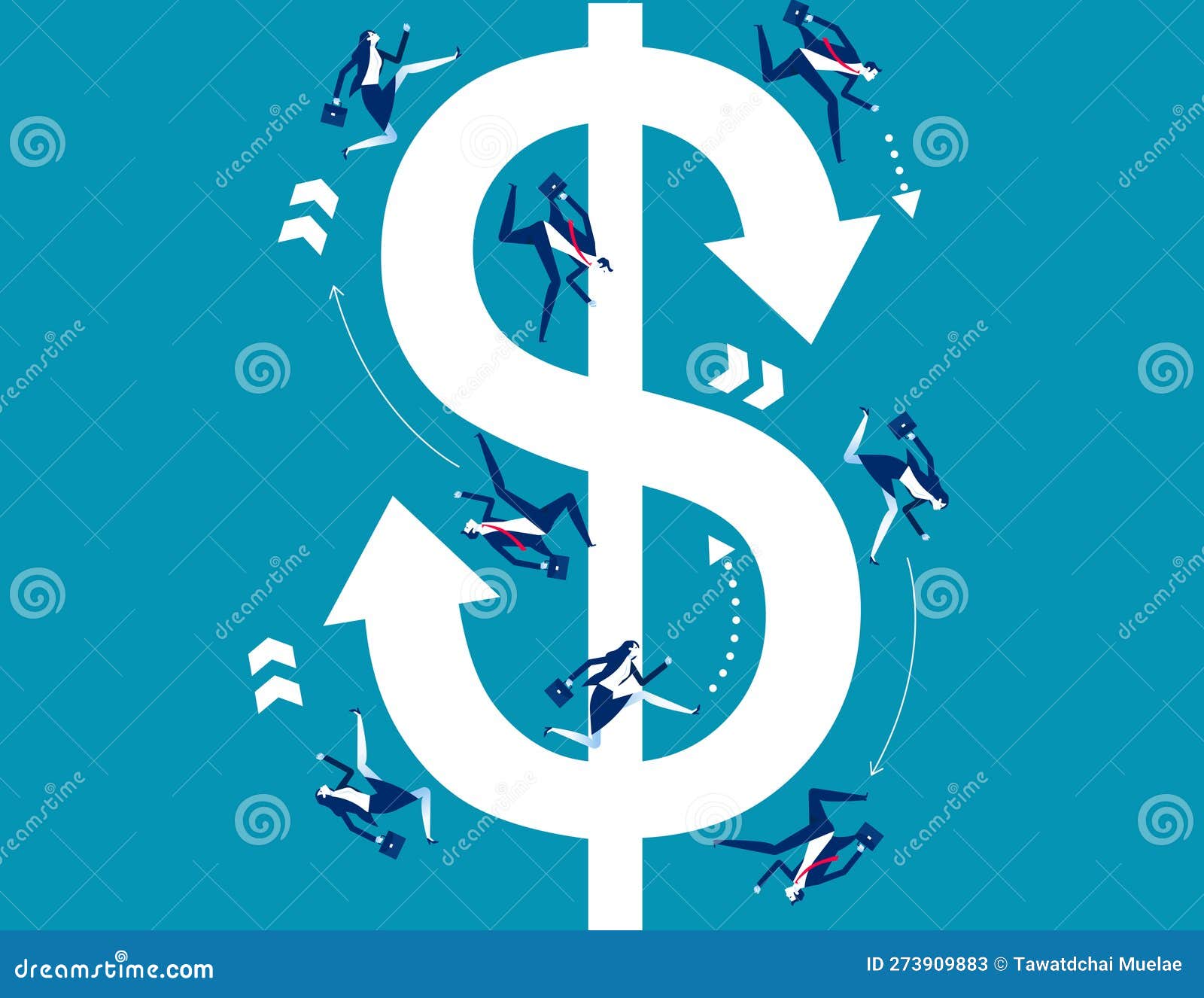 Business Person Working for Money Stock Vector - Illustration of ...
