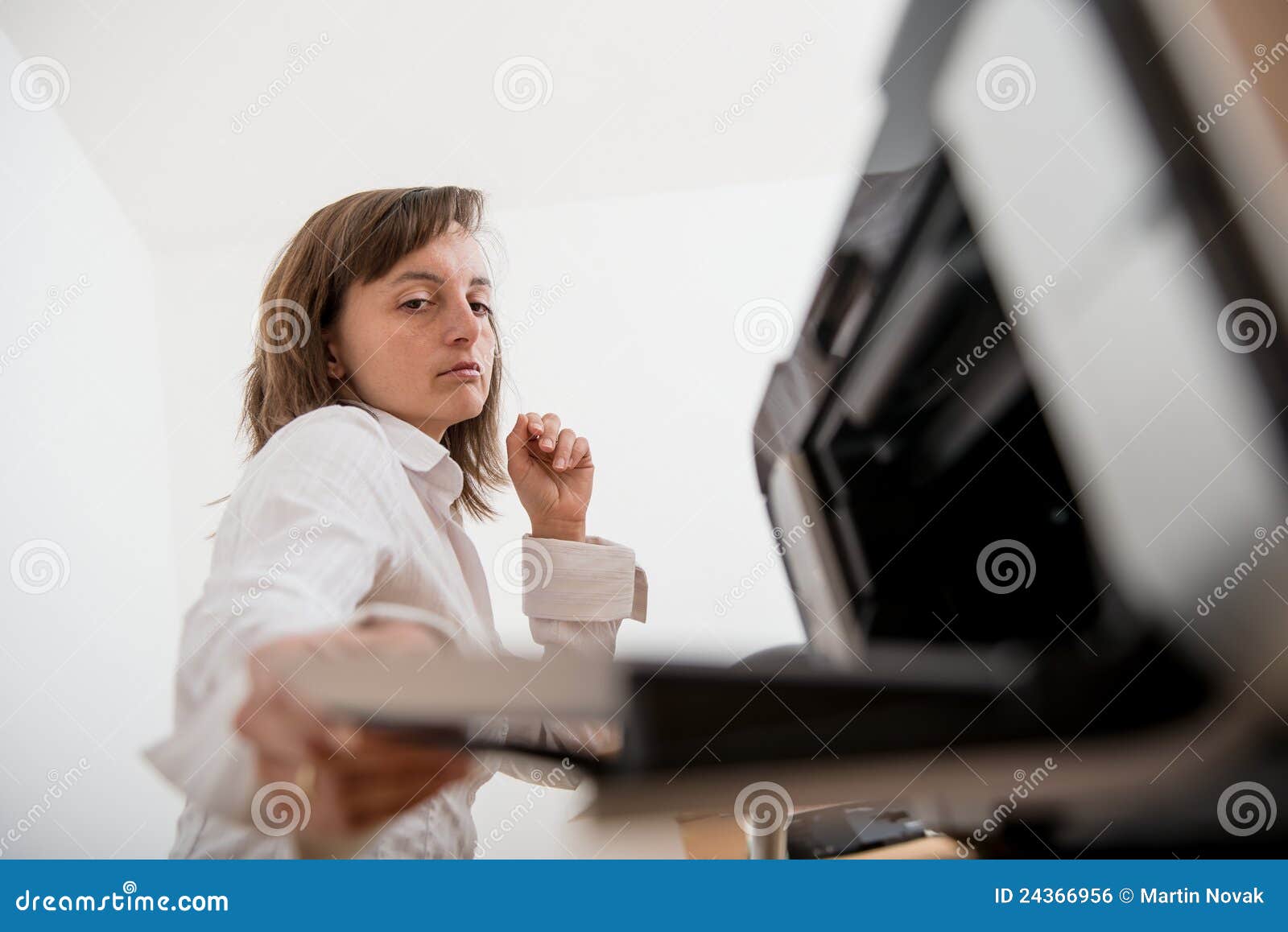 Business Person Working Woth Printer Stock Photo - Image of ...