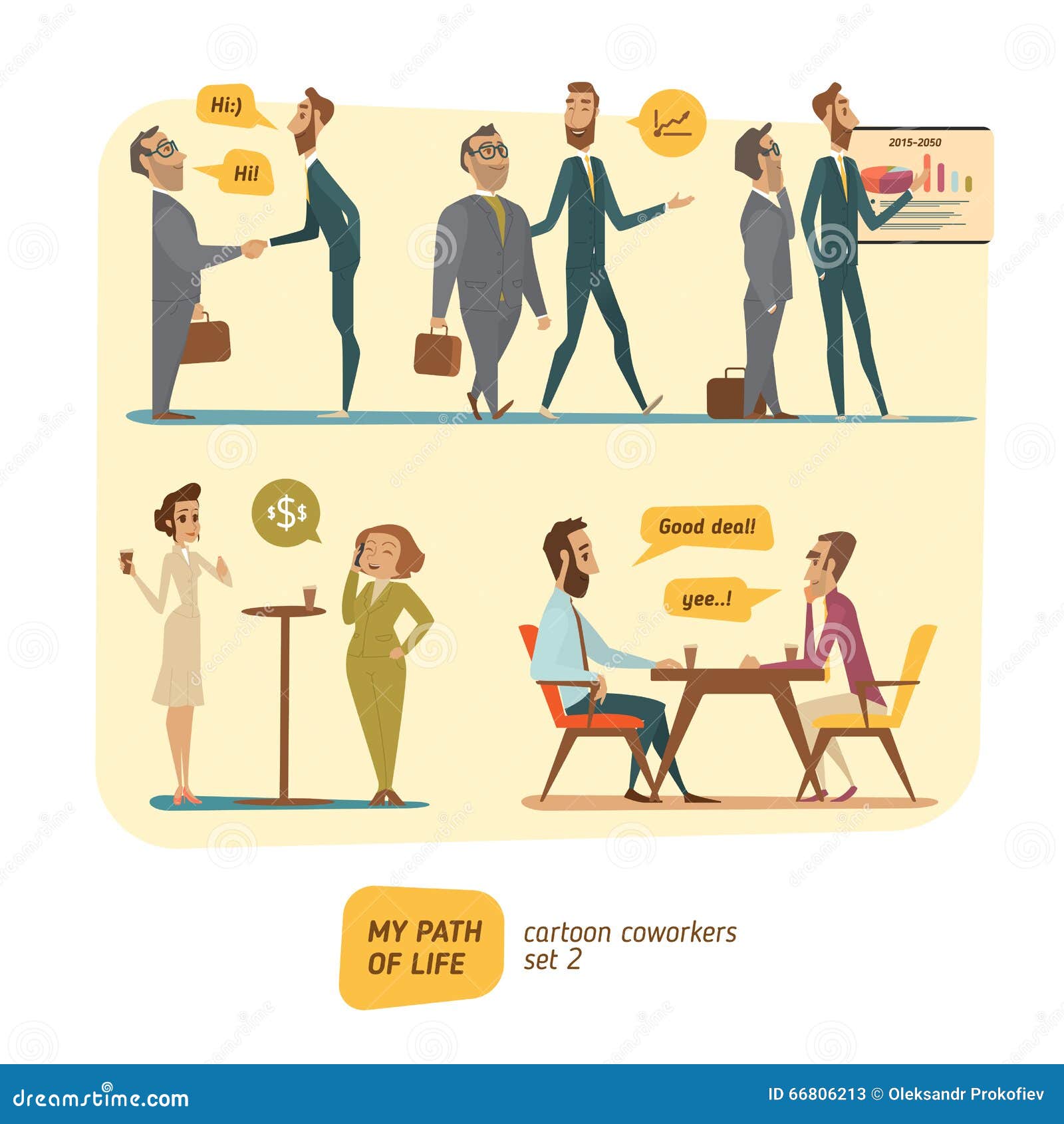 Business persons in deals stock vector. Illustration of office - 66806213