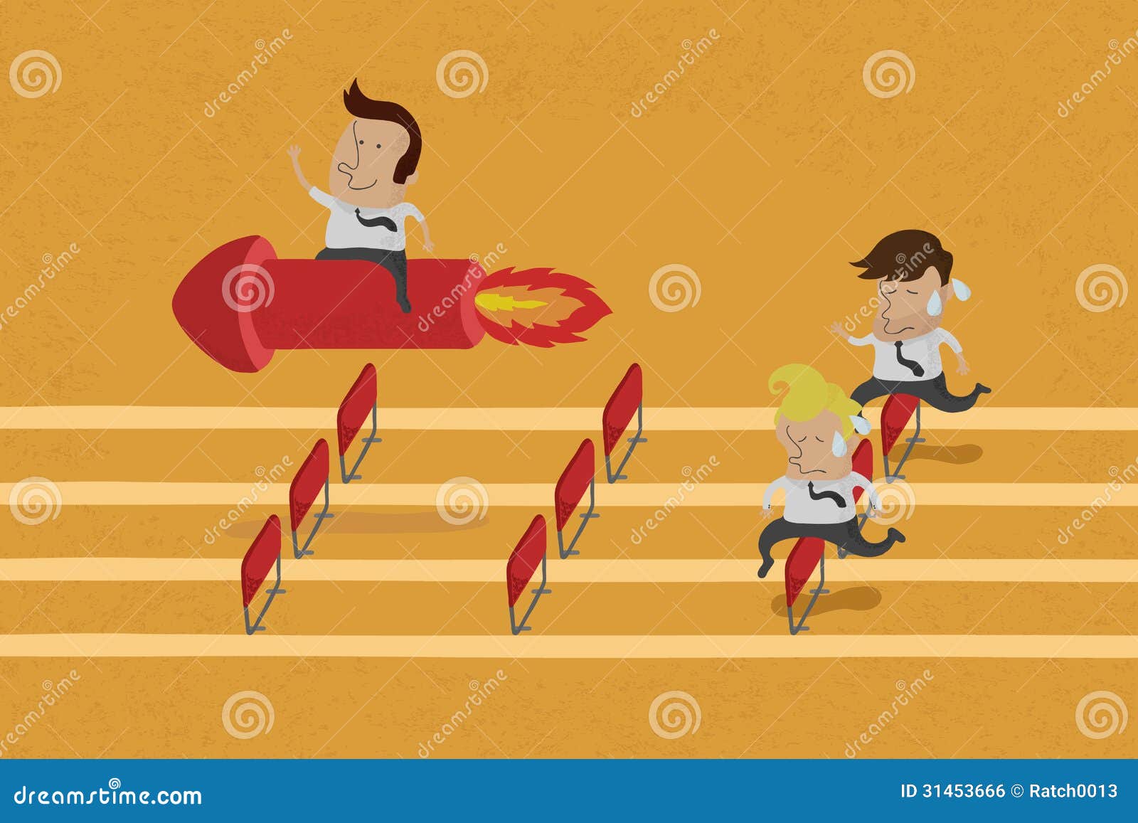 Cash Race Concept. Greedy Business People, Persons Competition For ...