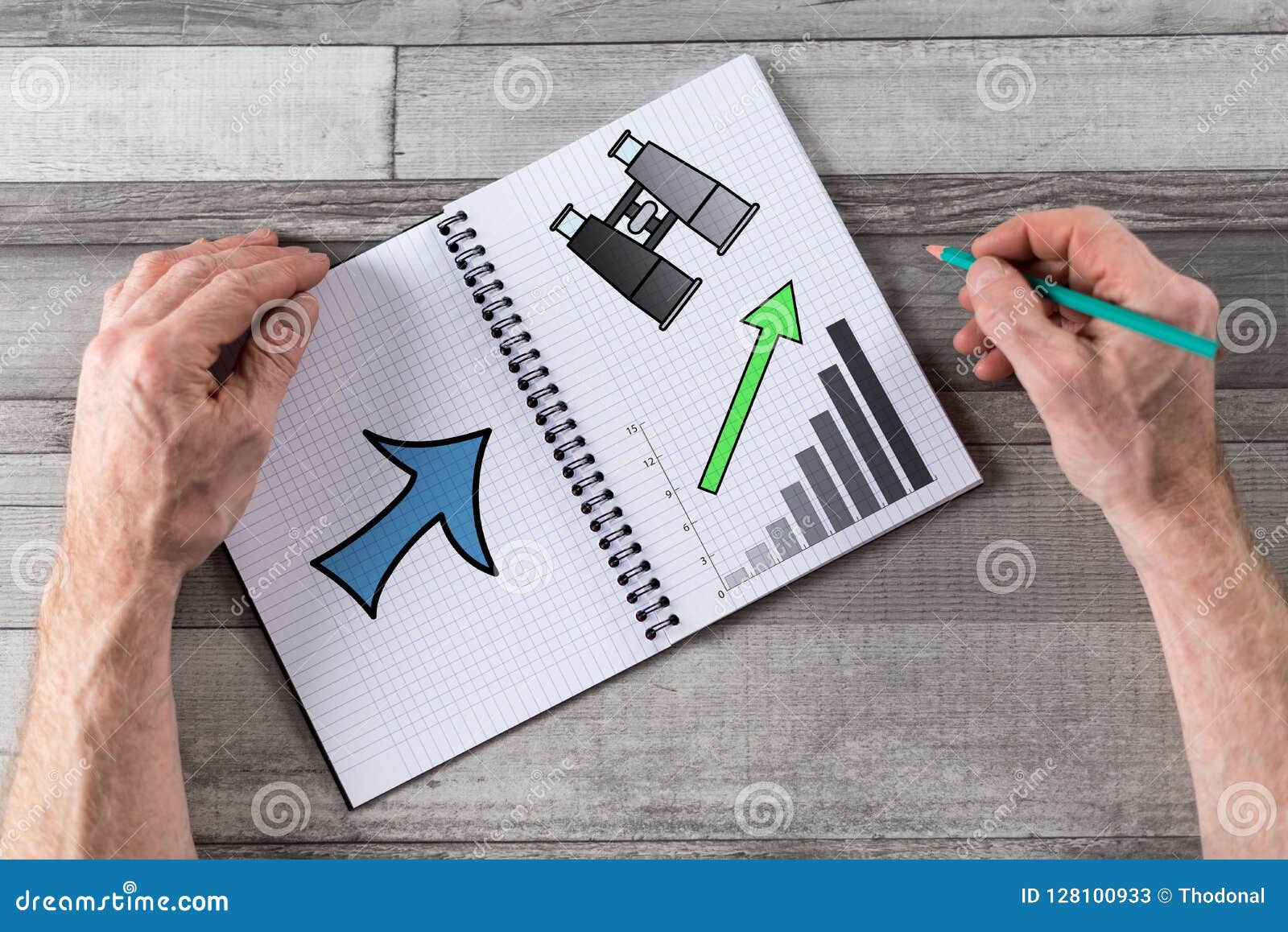 Business Perspective Concept on a Notepad Stock Image - Image of future ...