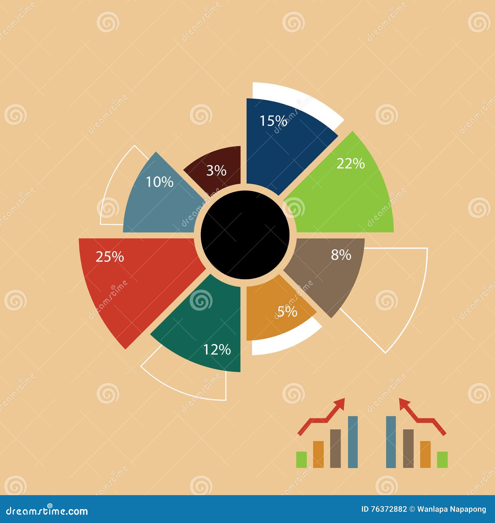 Business Pie Chart for Documents and Reports Stock Vector ...