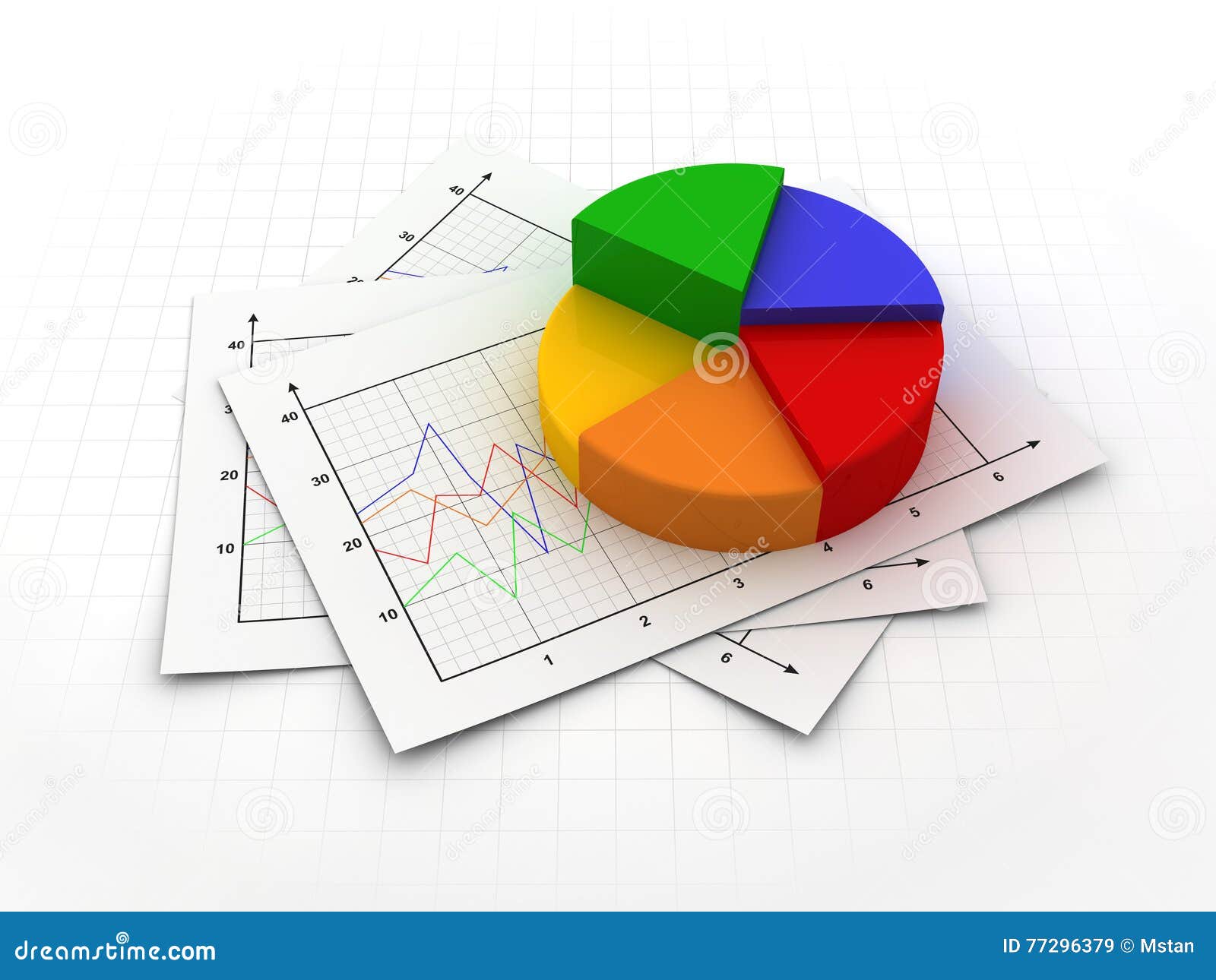 Business Pie Chart Graph Concept 3d Illustration Stock Illustration ...