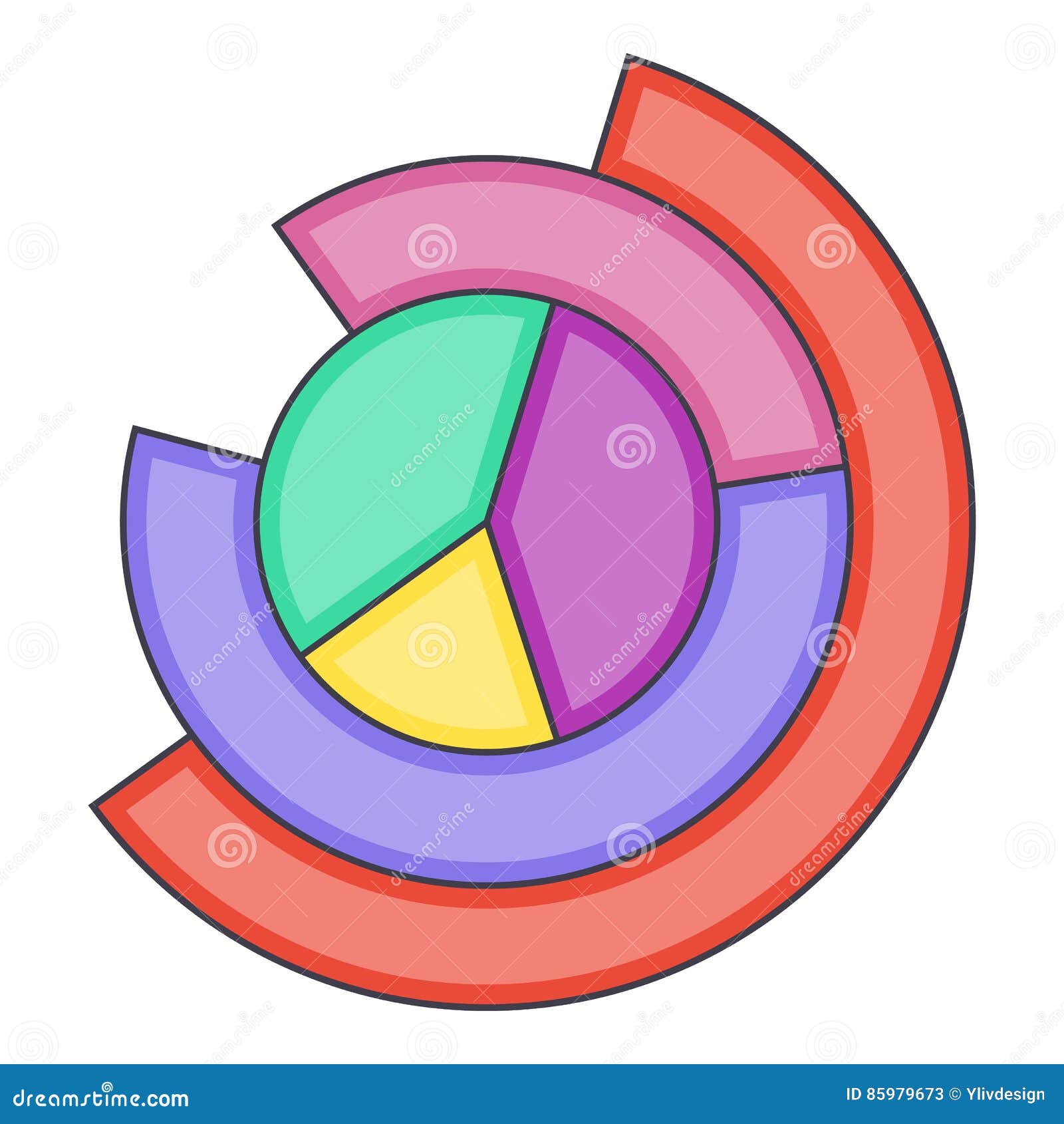 Business Pie Chart Icon, Cartoon Style Stock Vector - Illustration of ...