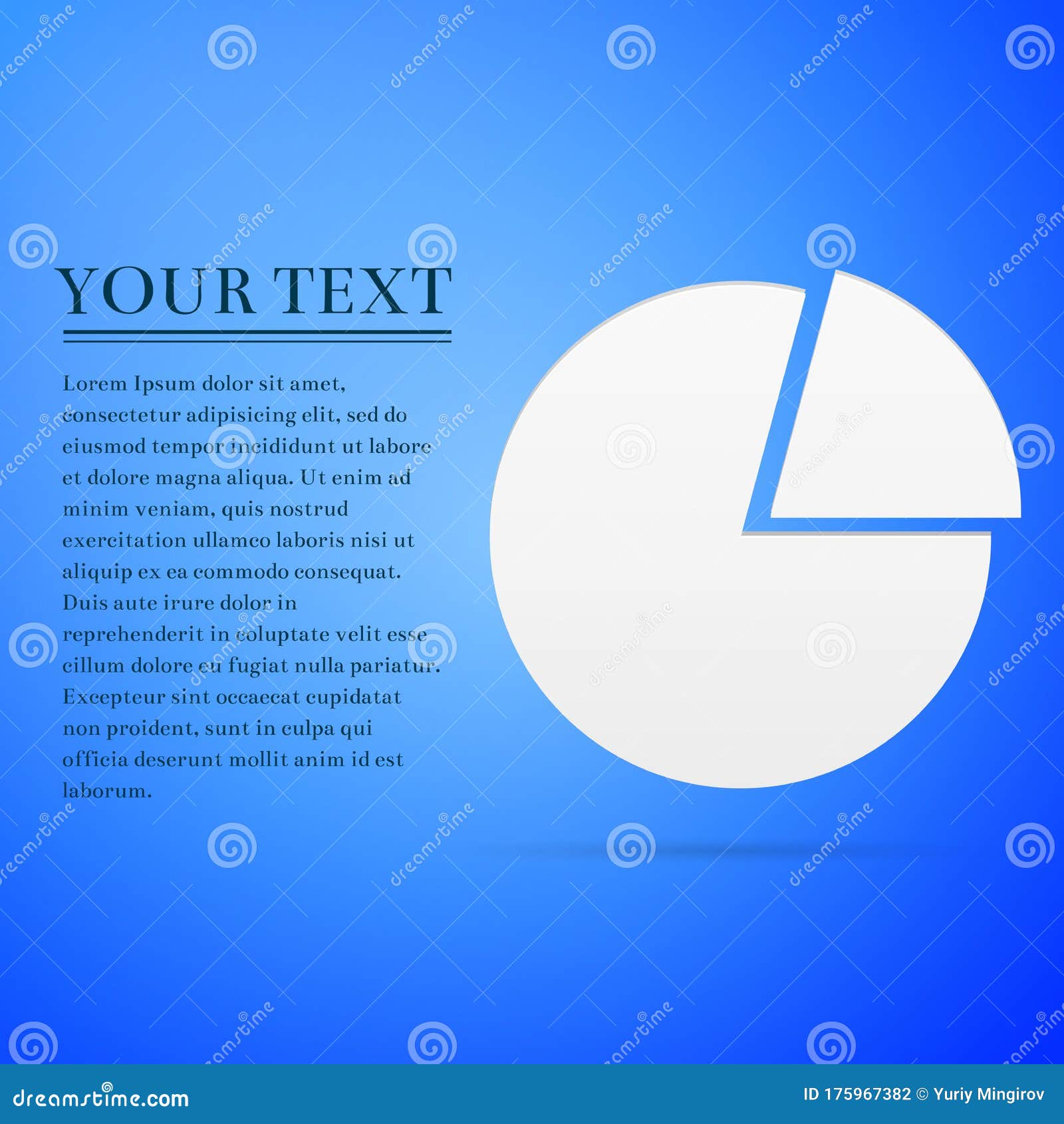 Business Pie Chart Info Graphics Flat Icon on Blue Background Stock ...