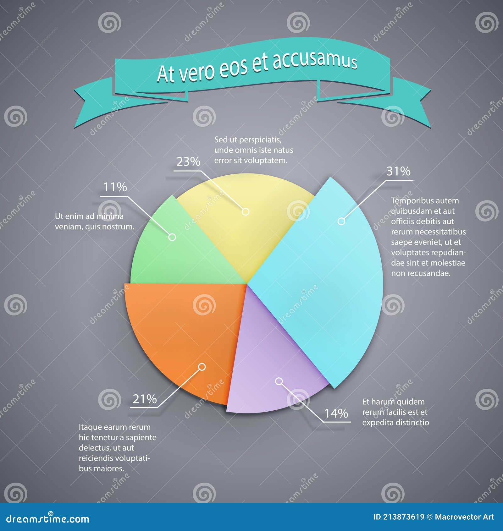Business Pie Chart Template Design Vector Illustration Stock Vector ...