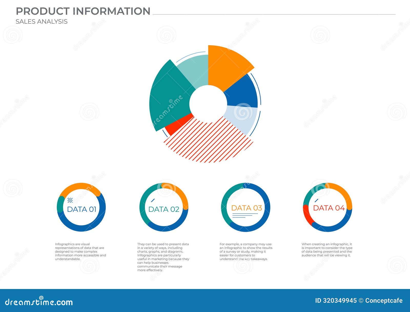 Business Pie Data Analysis Charts in Color. Vector Elements Charts ...