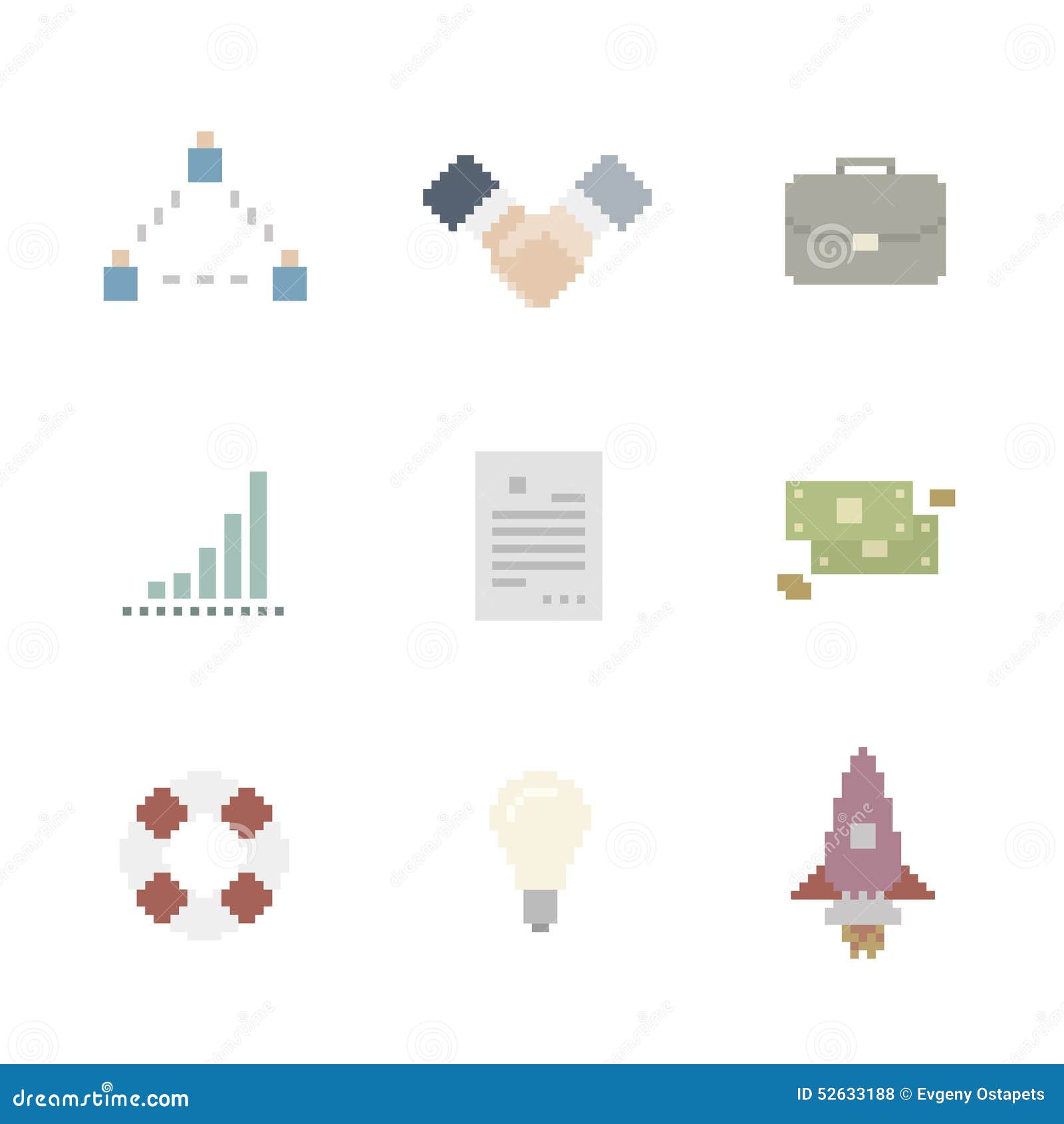 Business Pixel Art Icon Set Stock Vector - Illustration of design, help ...
