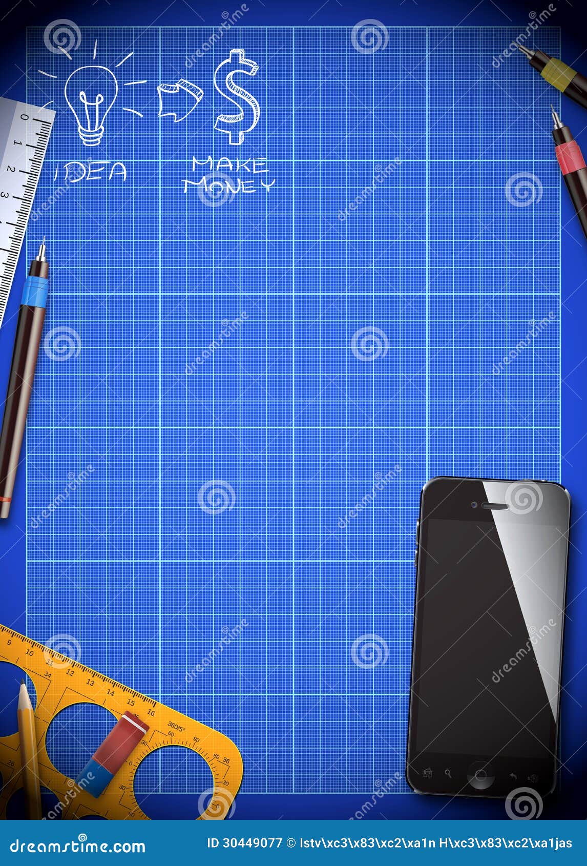 Plan Blueprint Cartoon Vector | CartoonDealer.com #22599125