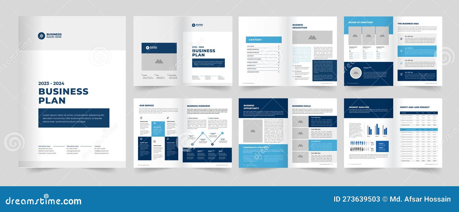 Business Plan or Business Plan Layout Template Stock Vector ...