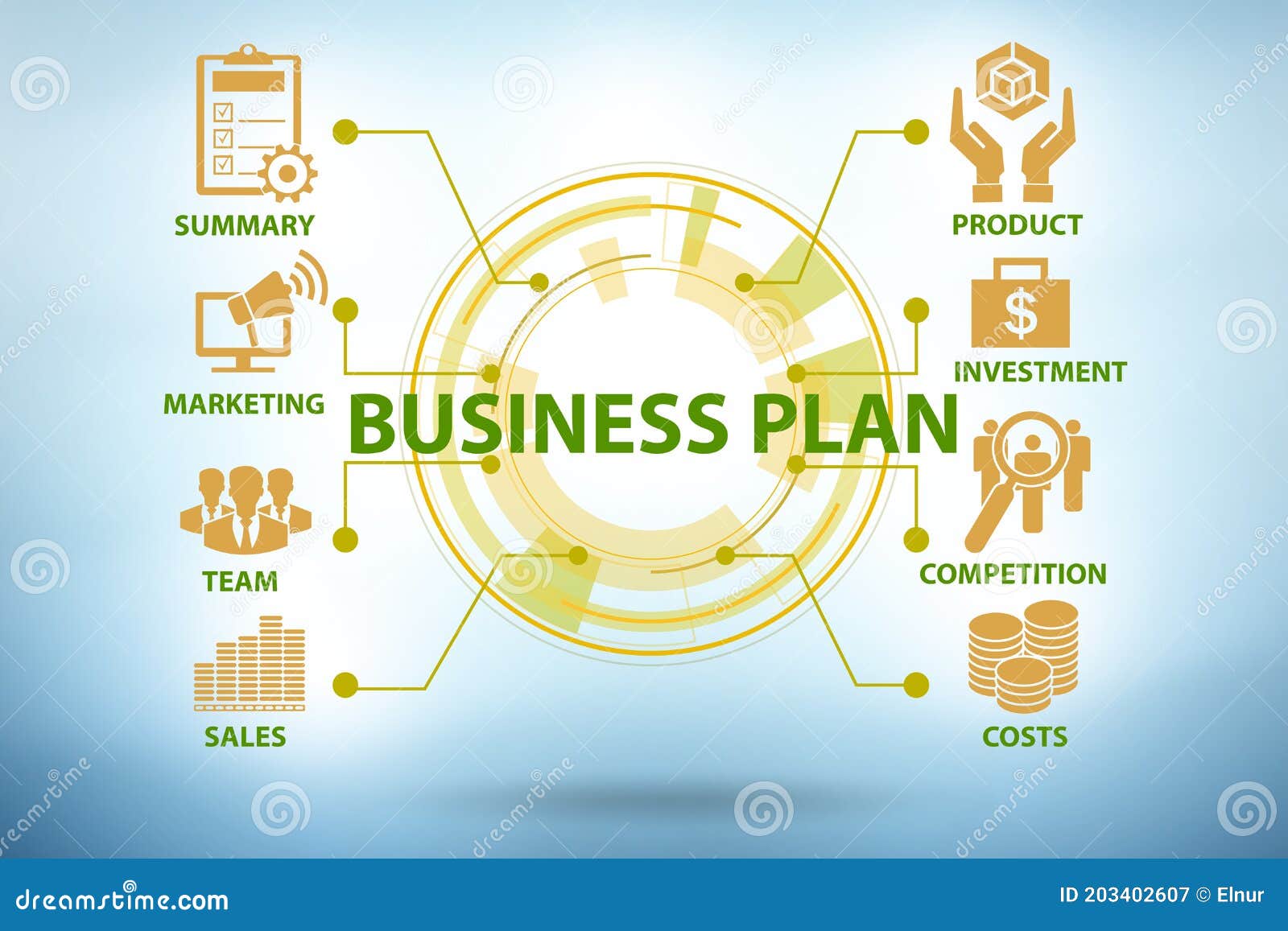 Business Plan Concept Illustration with Key Elements Stock Image ...