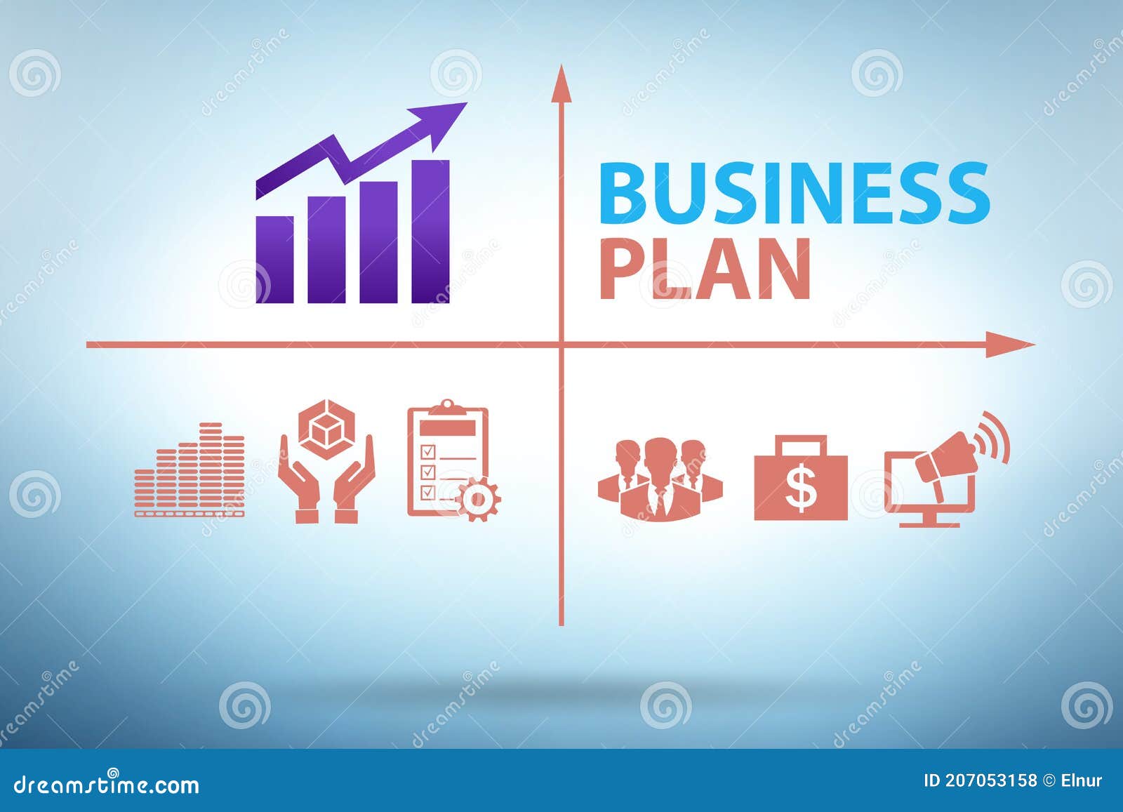 Business Plan Concept Illustration with Key Elements Stock Illustration ... Business Plan Concept Illustration with Key Elements Stock Illustration ...
