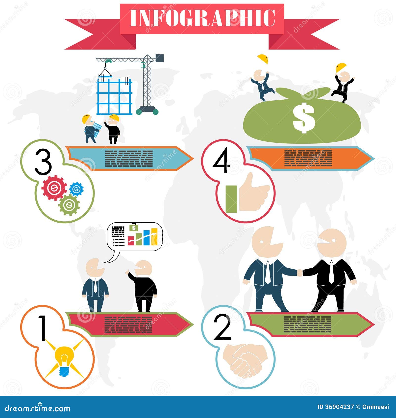 Business Plan Concept Steps Infographics Flat Stock Vector ...