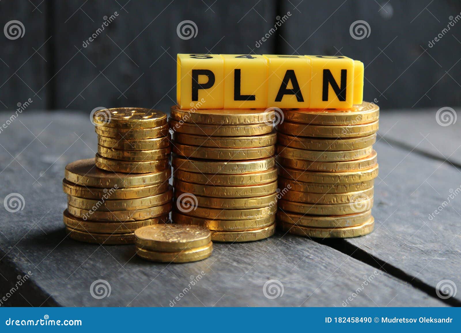 Business Plan Creative Concept. the Word Plan and Gold Coins. Stock ...
