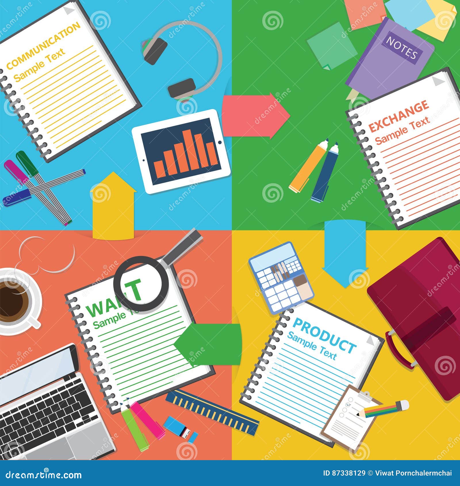 Business Plan and Creative Team Stock Vector - Illustration of layout ...