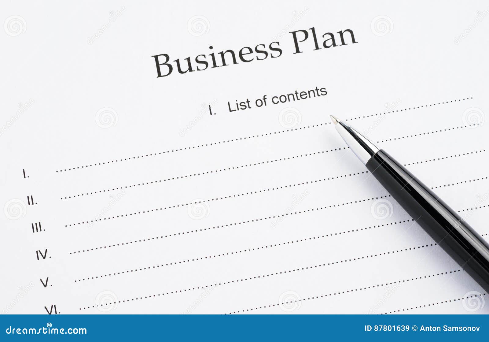 Business plan document stock image. Image of management - 87801639