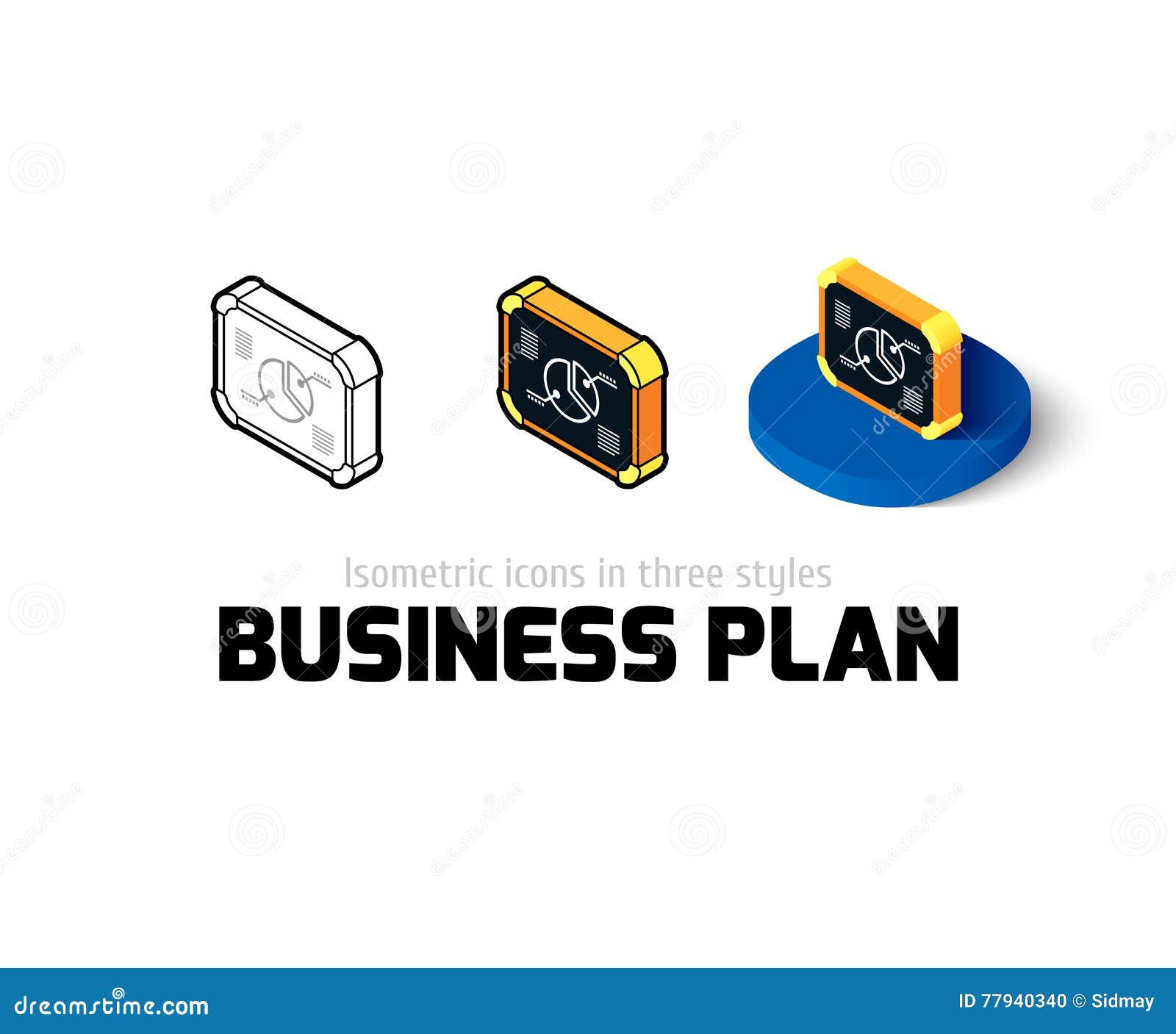 Business Plan Icon in Different Style Stock Vector - Illustration of ...