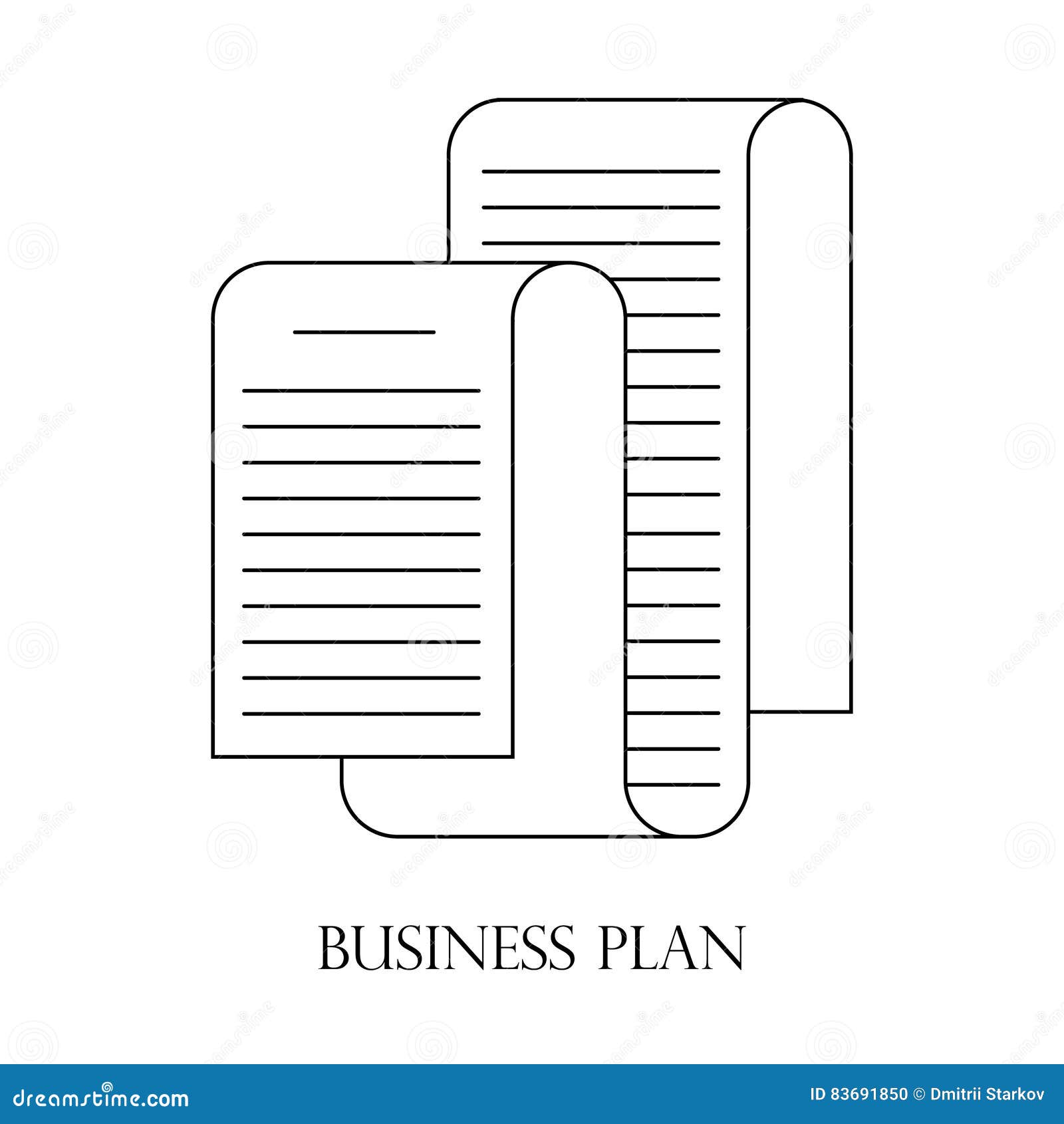 Business Plan Icon or Logo Line Art Style. Stock Vector - Illustration ...