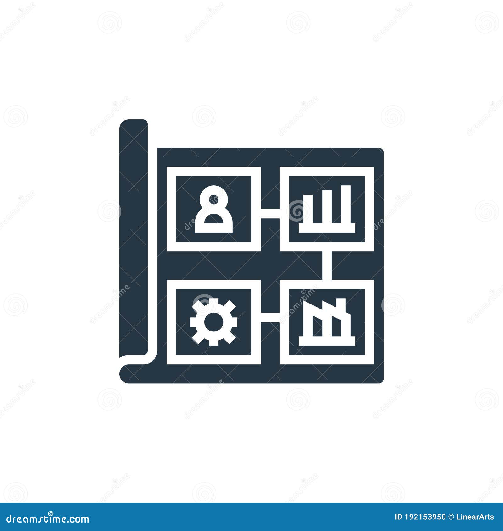 Business Plan Icon Vector from Business Model Canvas Concept. Thin Line ...