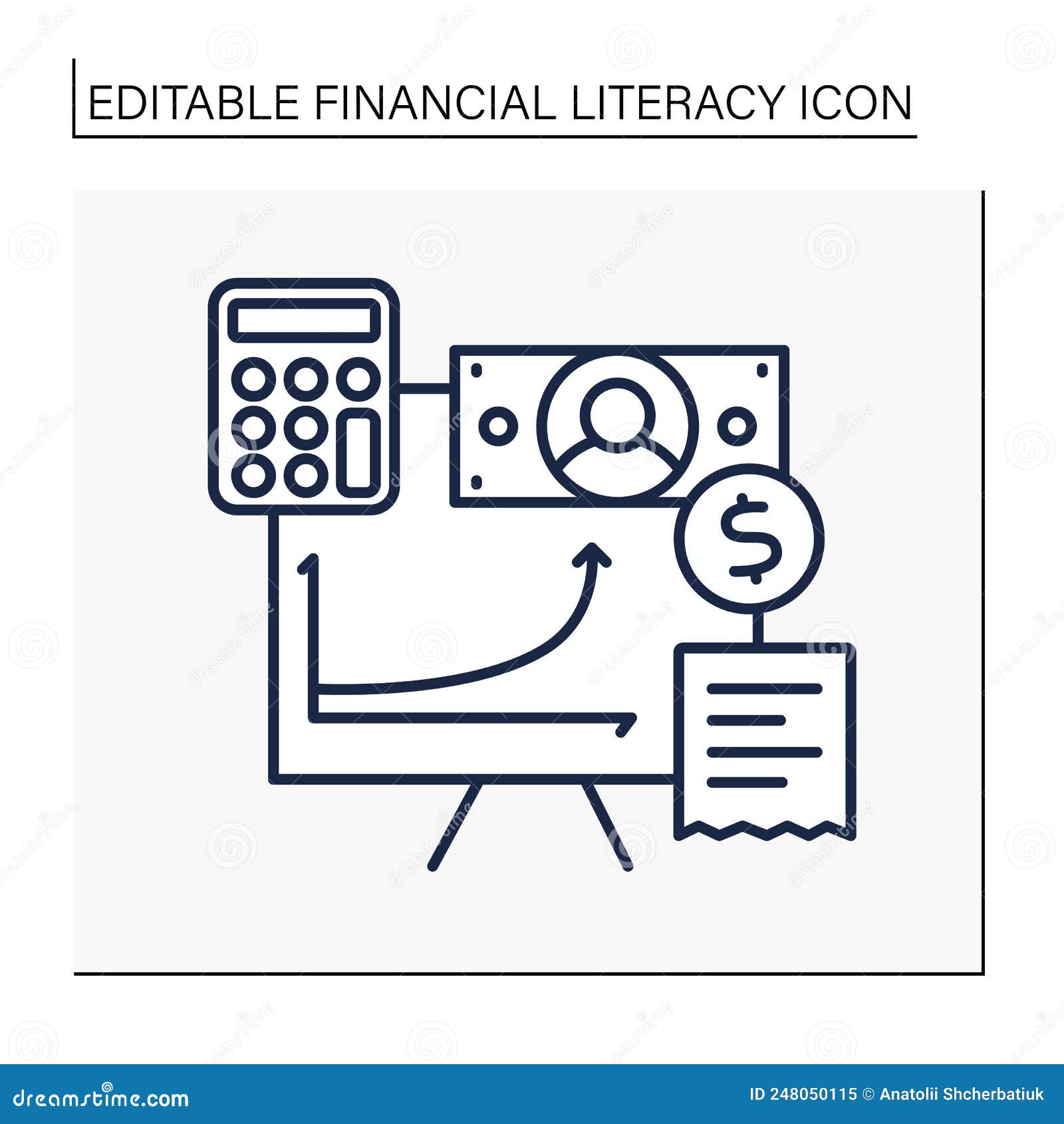 Business plan line icon stock vector. Illustration of statistic - 248050115