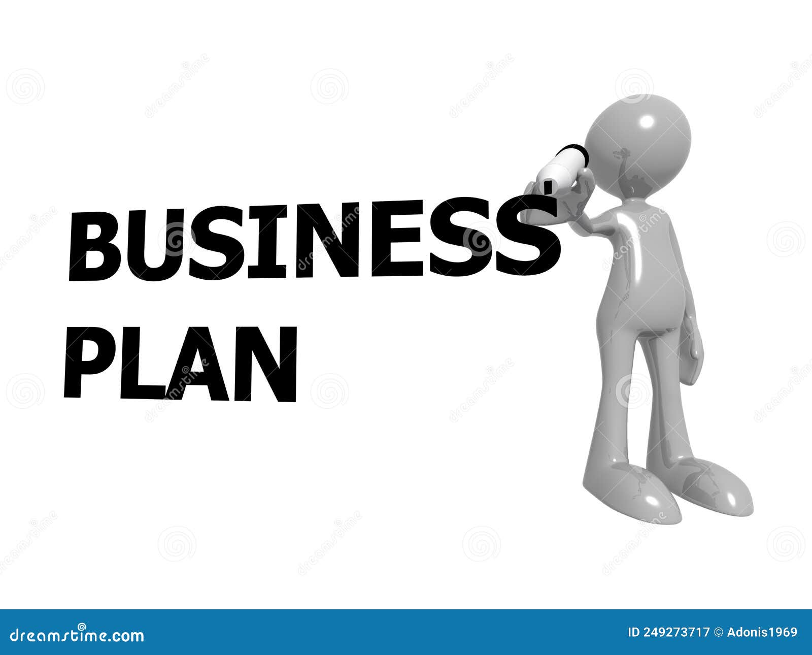 Business Plan with Man on White Stock Illustration - Illustration of ...