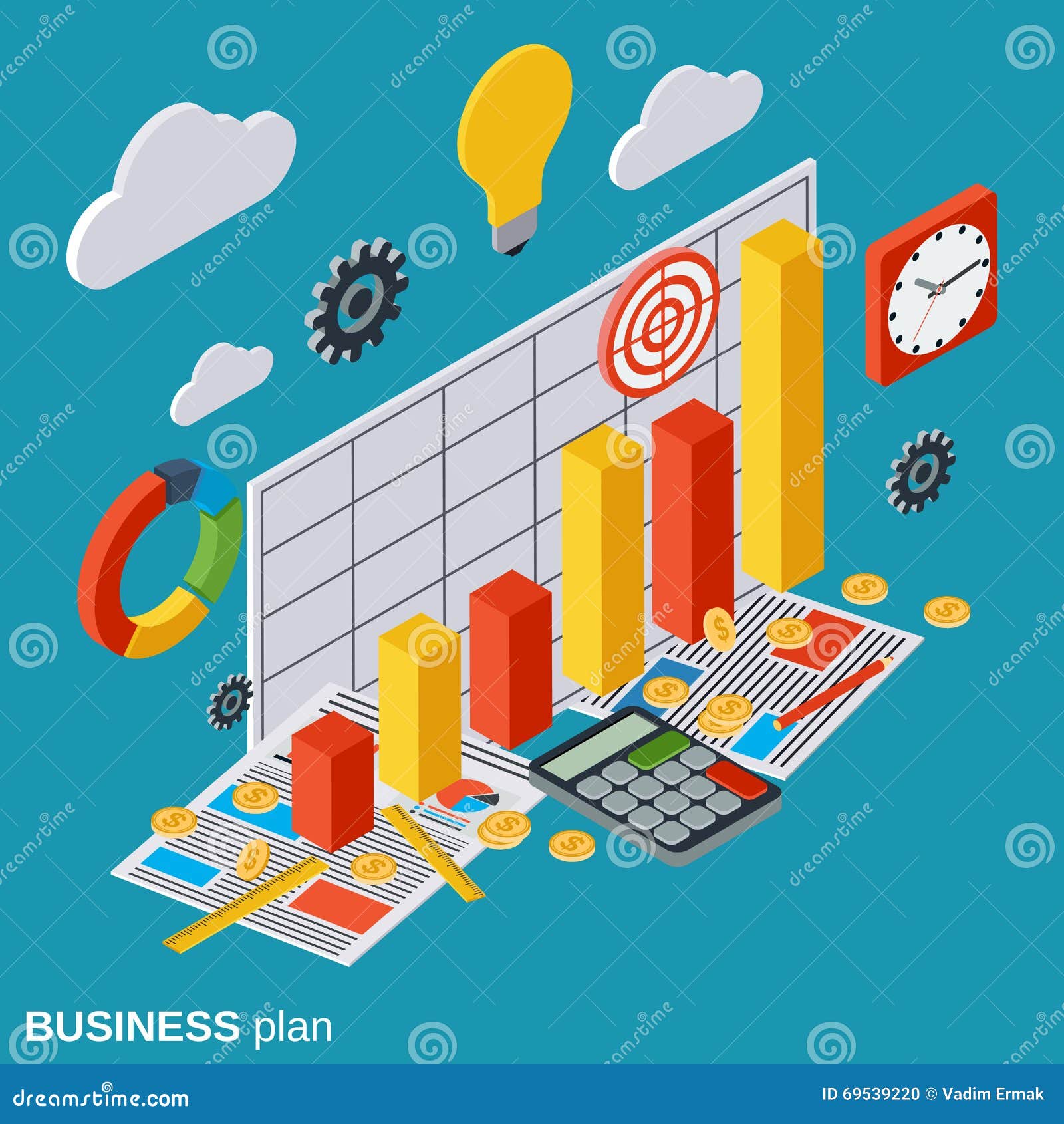 Business Plan, Report, Financial Statistics, Analytics Vector Concept ...