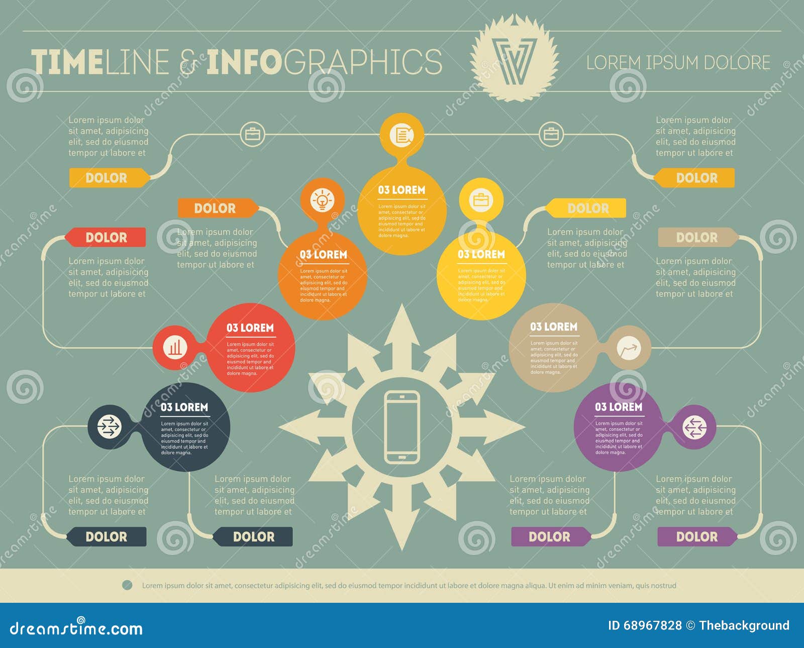 Business Plan with Seven Steps. Infographic with Design Elements Stock ...