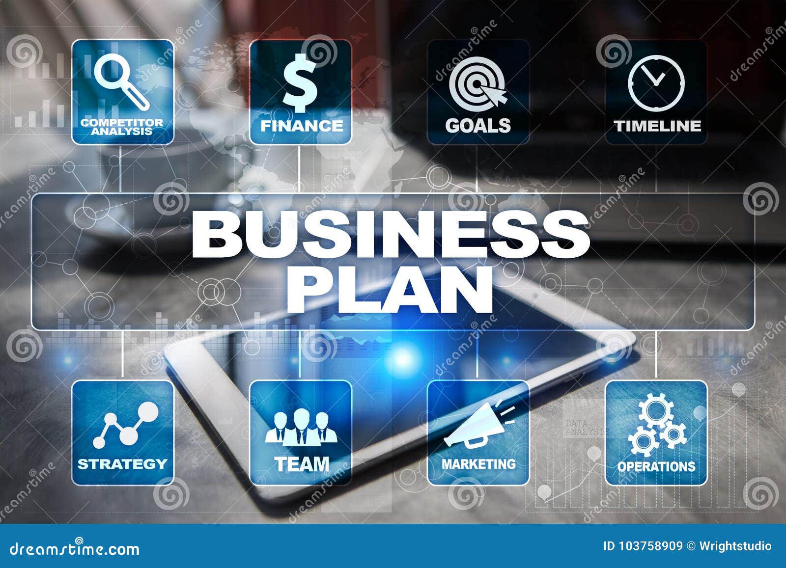 Business Plan and Strategy Concept on the Virtual Screen Stock Image ...