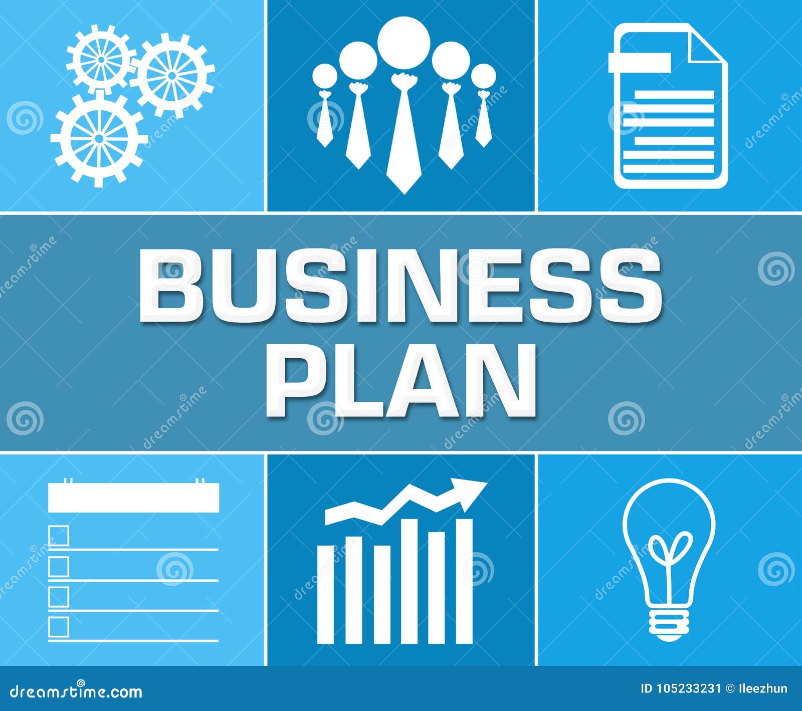 Business Plan Business Symbol Blue Grid Stock Illustration ...