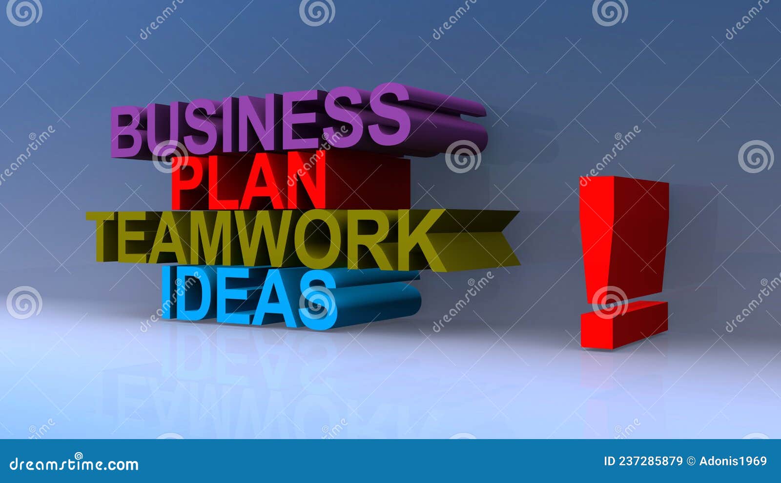 Business Plan Teamwork Ideas on Blue Stock Illustration - Illustration ...