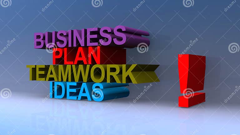 Business Plan Teamwork Ideas on Blue Stock Illustration - Illustration ...