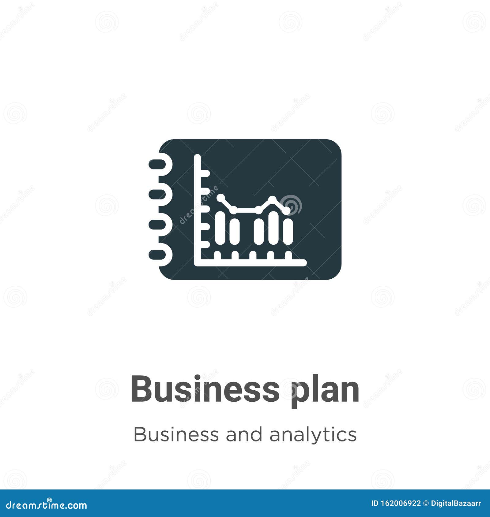 Business Plan Vector Icon on White Background. Flat Vector Business ...