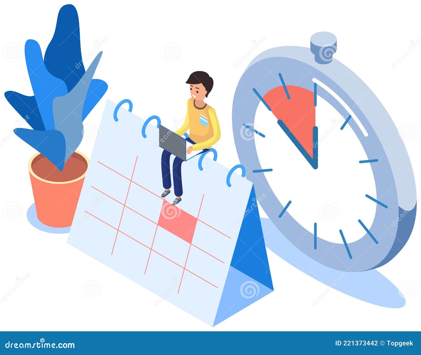 Business Plan, Work Schedule, Businessman Sits on Calendar. Man with ...