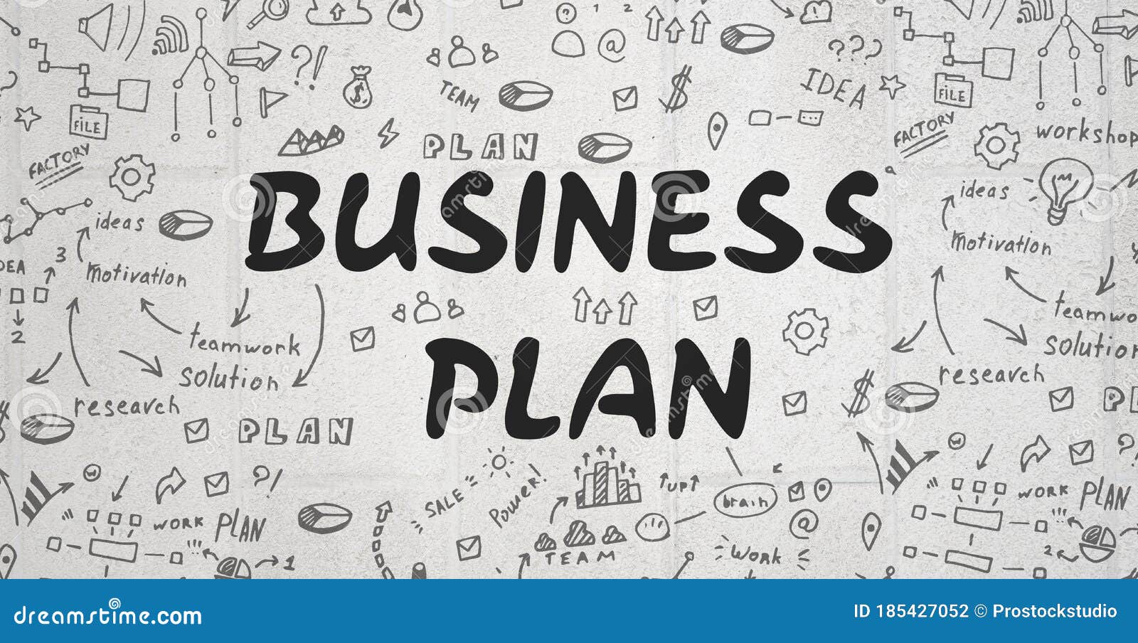 Business Plan Written on Gray Background with Drawings Stock Photo ...