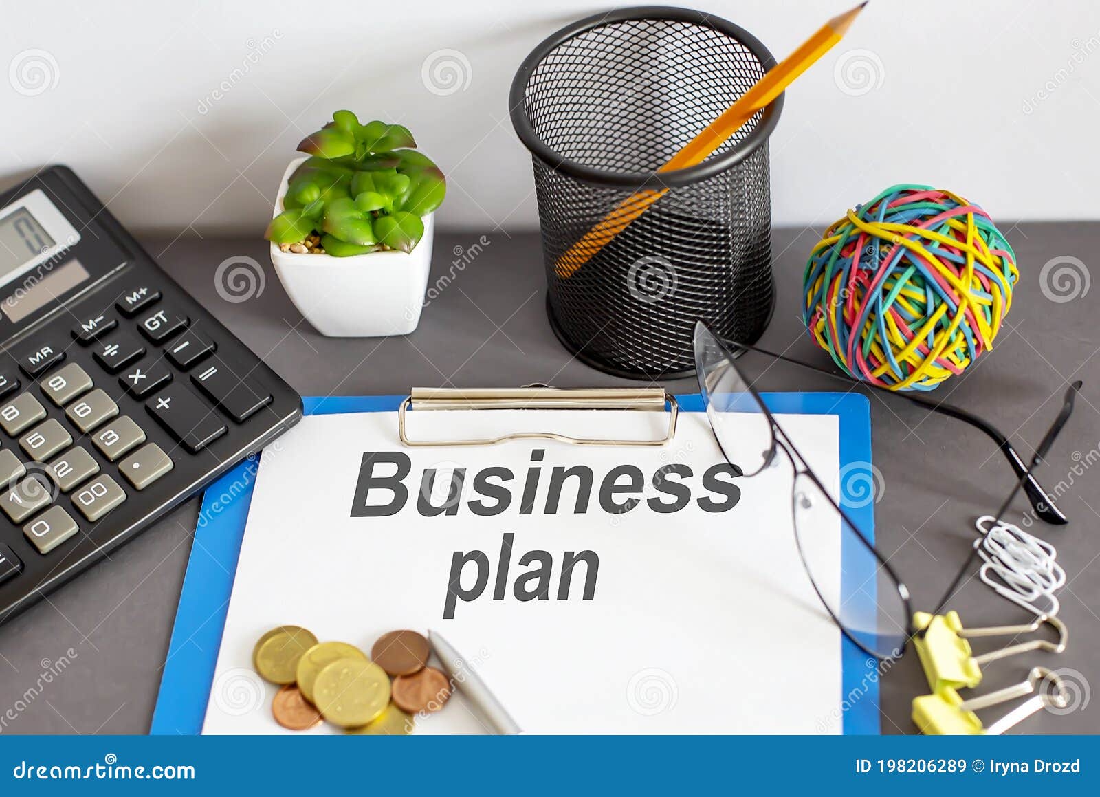 BUSINESS PLAN Written on the Paper with Office Tools Stock Image ...
