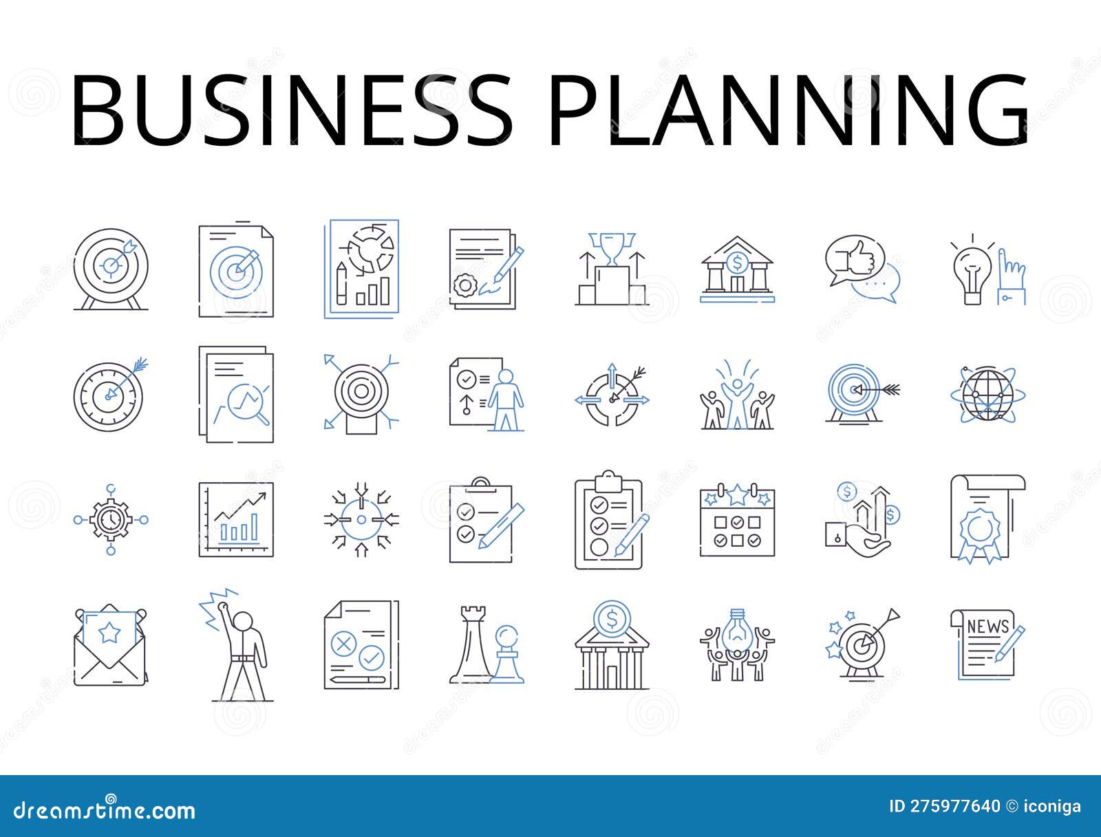 Business Planning Line Icons Collection. Marketing Strategy, Financial ... Business Planning Line Icons Collection. Marketing Strategy, Financial ...