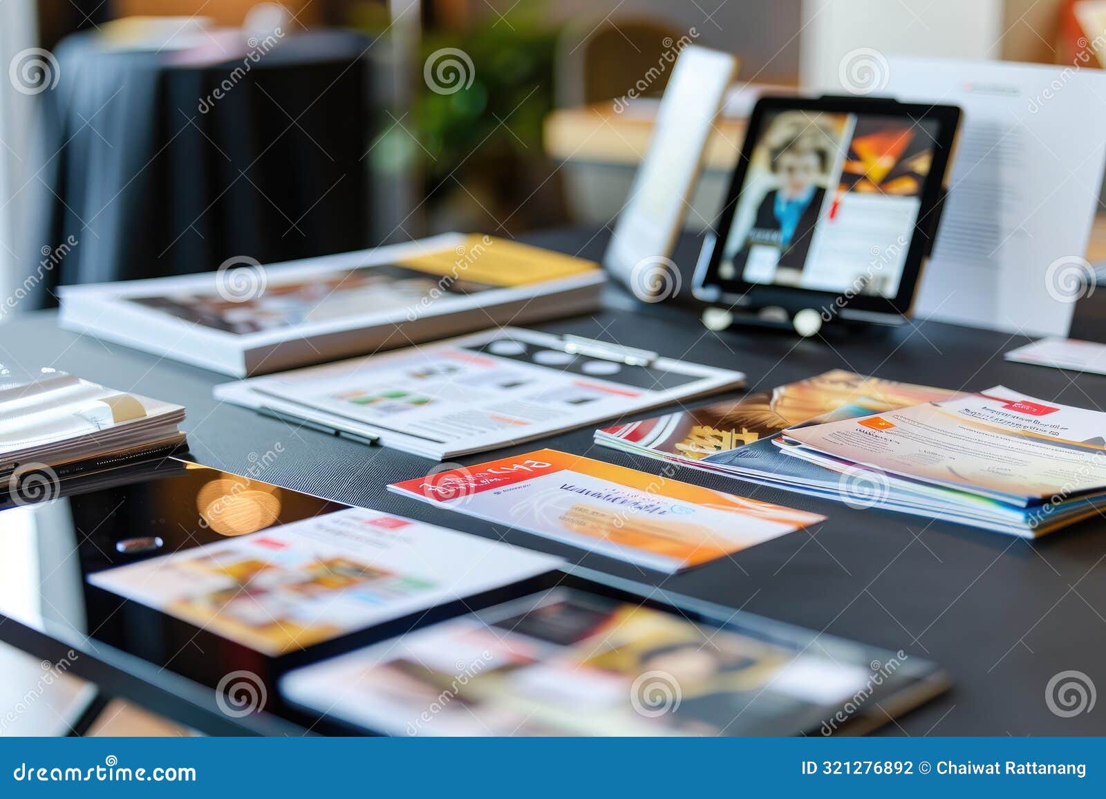 Business Planning in Progress: Desk Covered with Charts and Documents ...